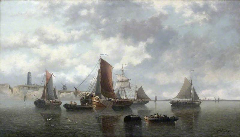 Buy Museum Art Reproductions Seascape with Boats by John Warkup Swift ...