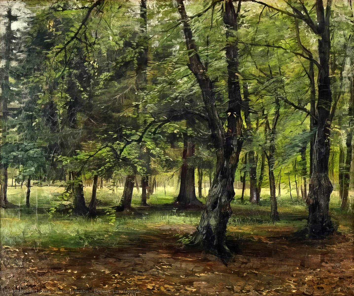 Artwork Replica Forest Landscape, 1885 by Fanny Brate (1861-1940 ...