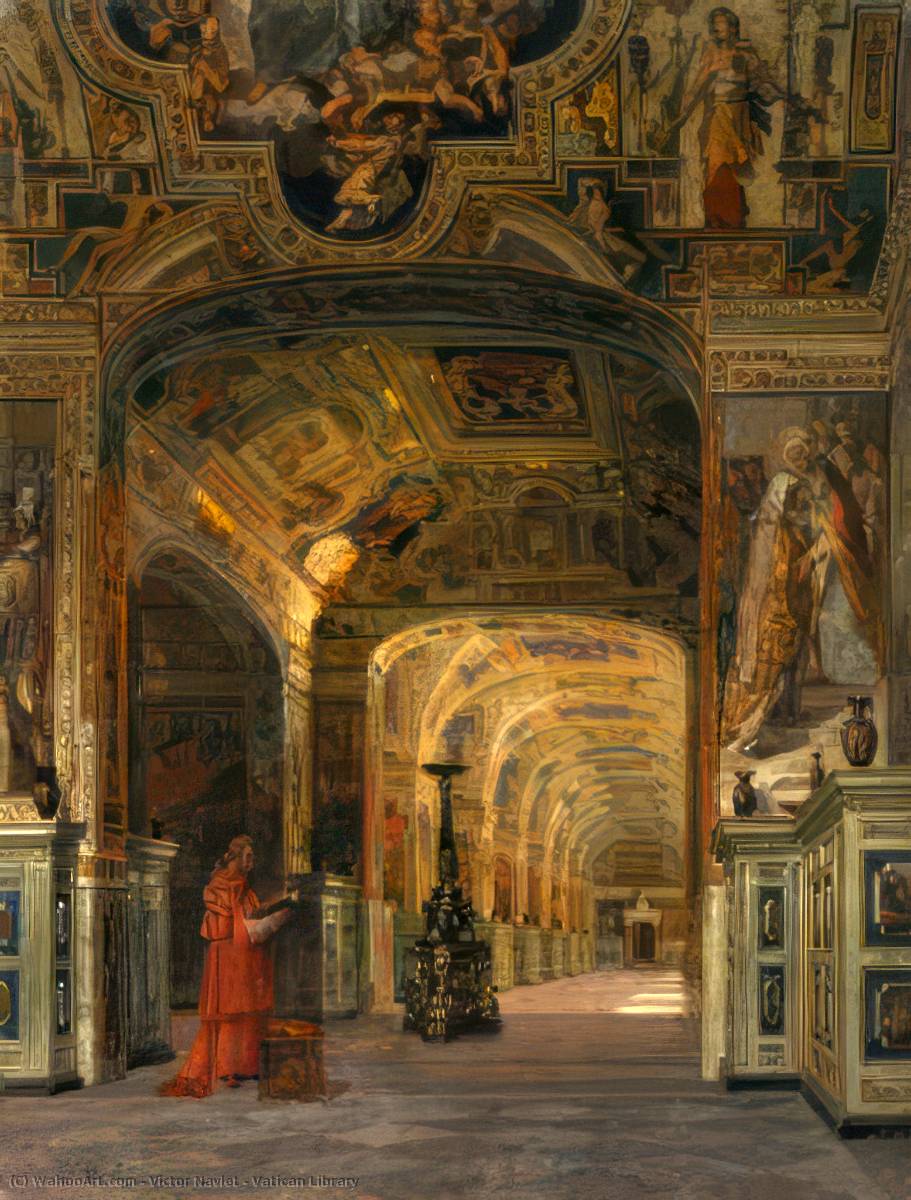 Art Reproductions Vatican Library by Navlet Victor (1819-1886 ...
