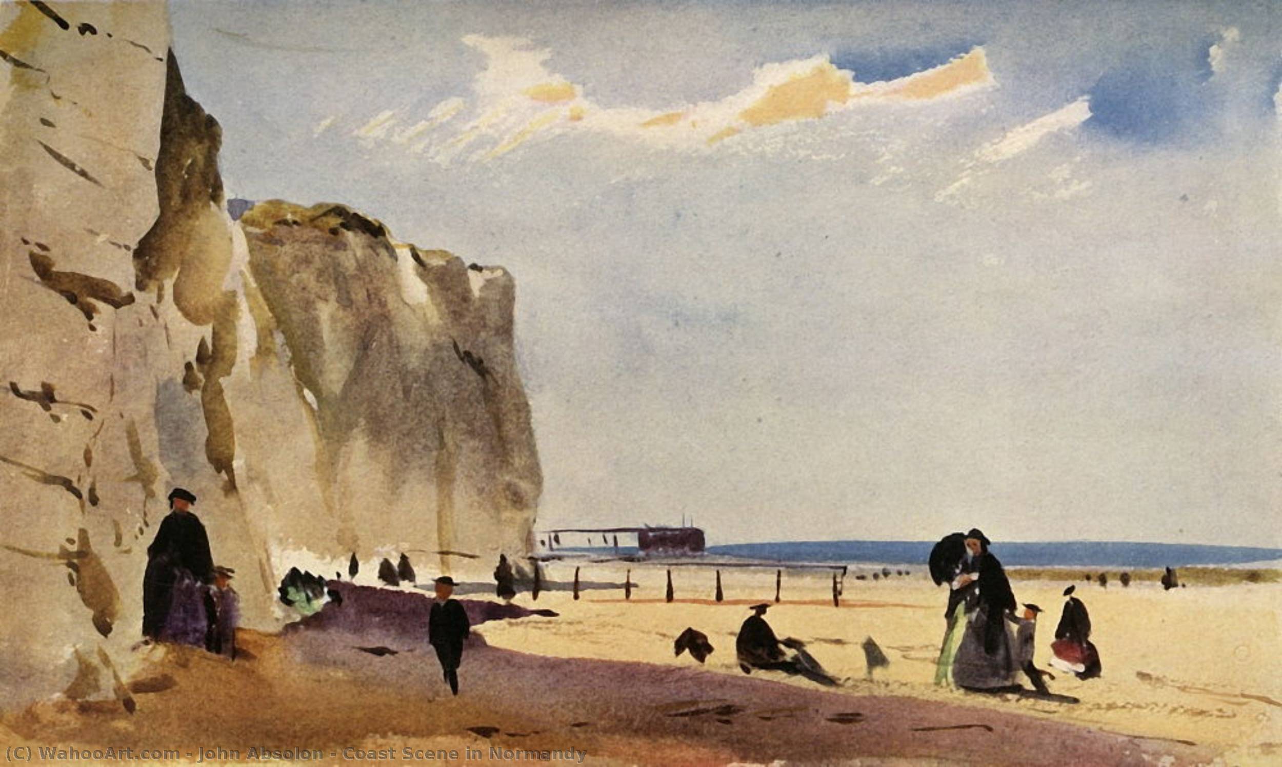 Get Art Reproductions Coast Scene in Normandy, 1860 by John Absolon ...