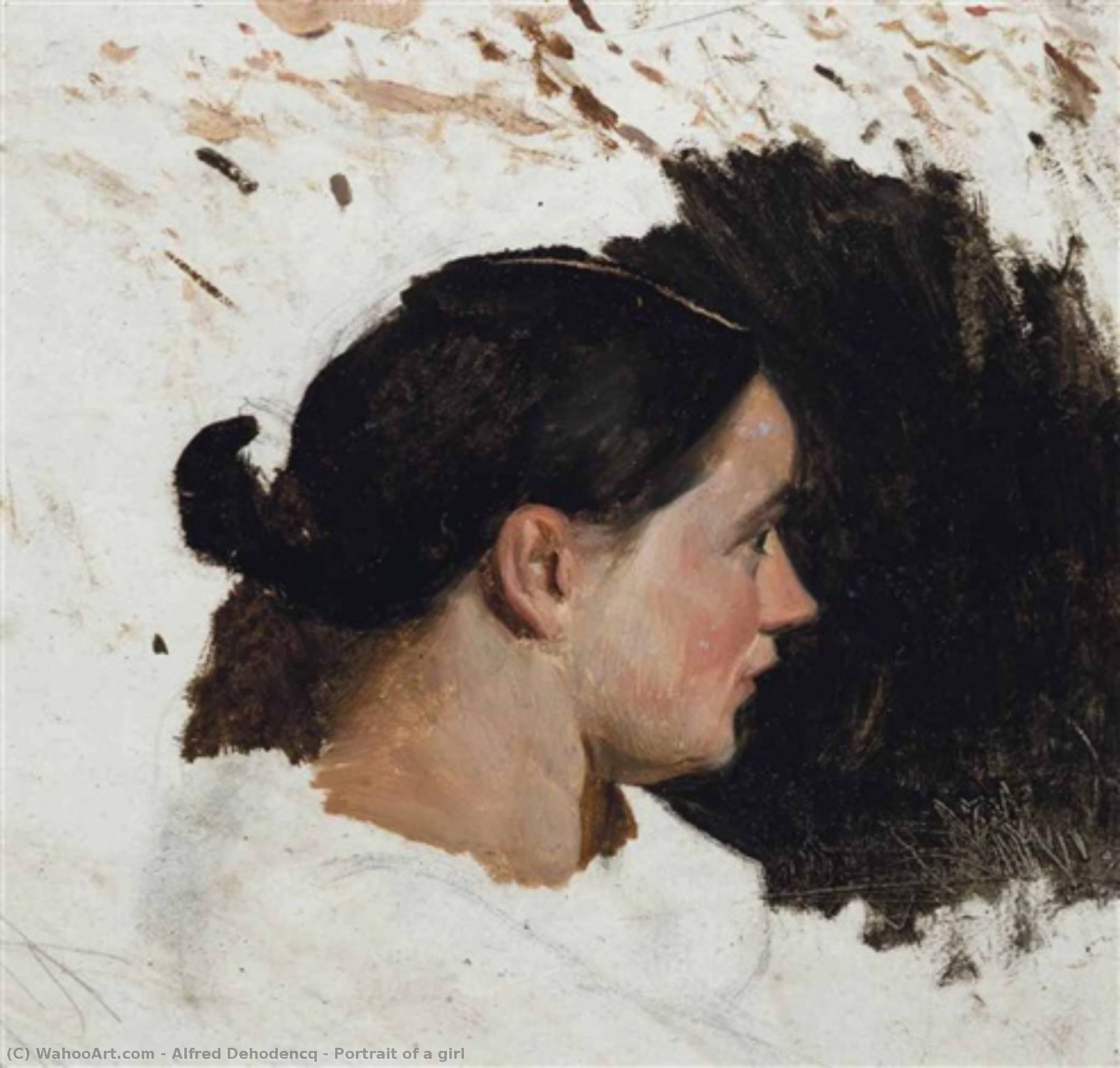 Ordem Reproduções De Arte Retrato de uma menina por Alfred Dehodencq ...