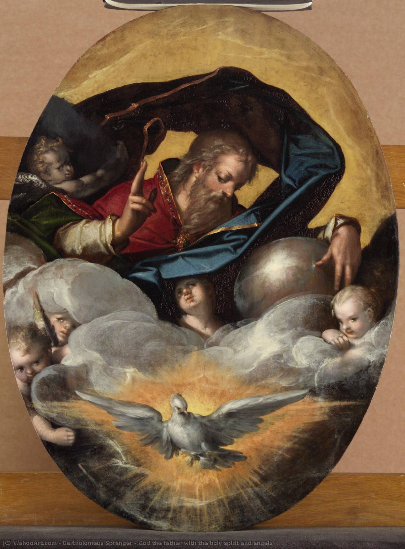 Art Reproductions God the father with the holy spirit and angels, 1582 ...