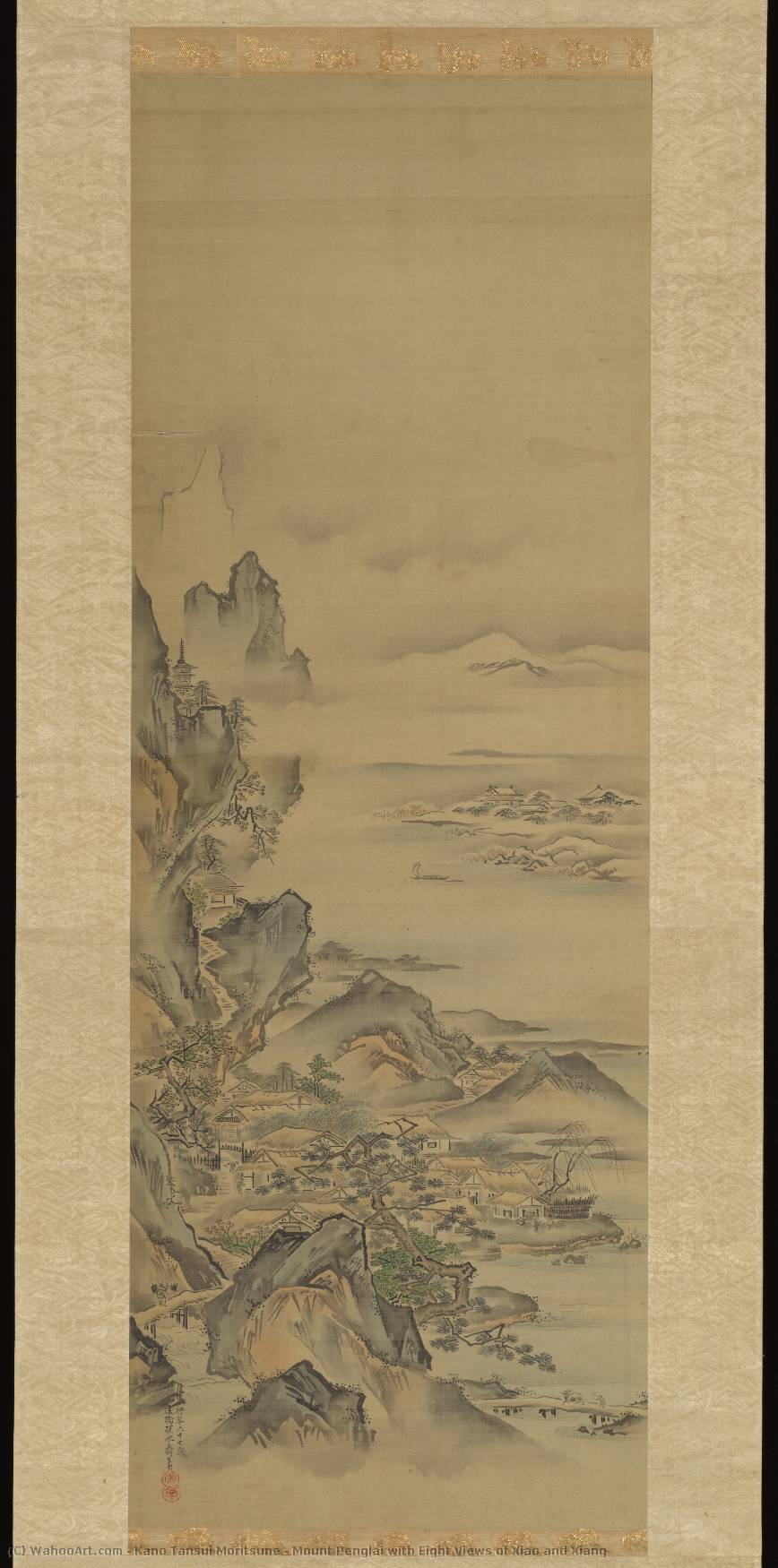 Mount Penglai with Eight Views of Xiao and Xiang, 801 by Kano Tansui ...