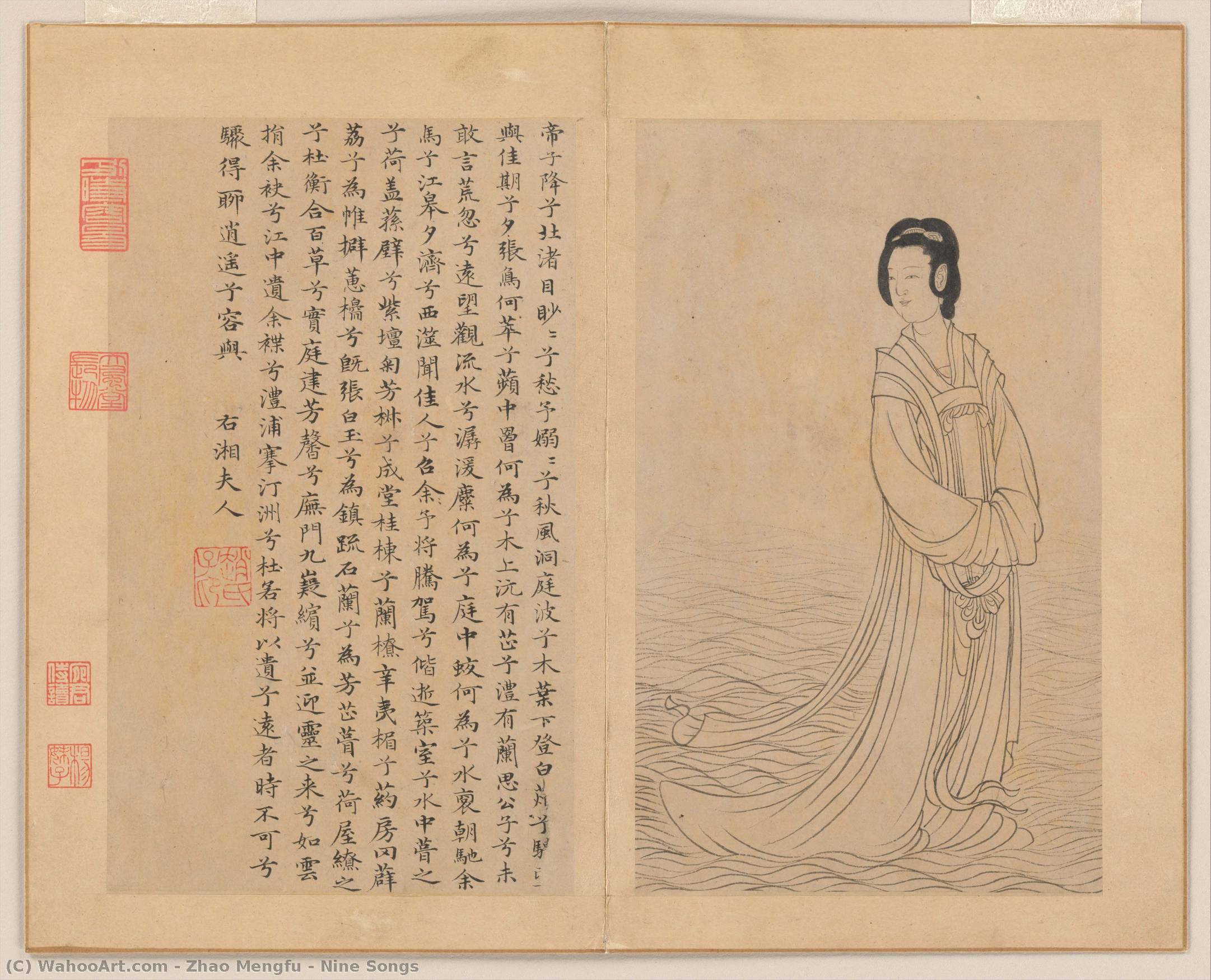 Reproducciones De Arte Del Museo Nueve Canciones, 301 de Zhao Mengfu ...