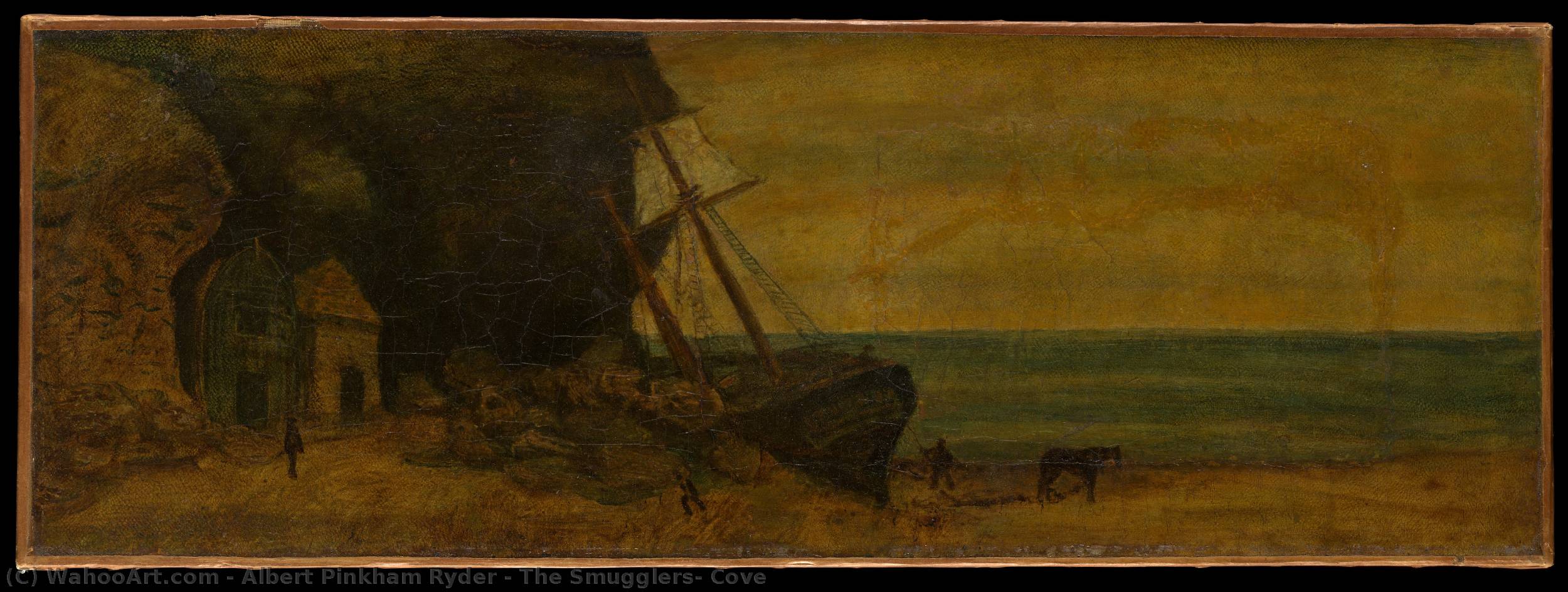Oil Painting Replica The Smugglers` Cove, 1880 by Albert Pinkham Ryder ...