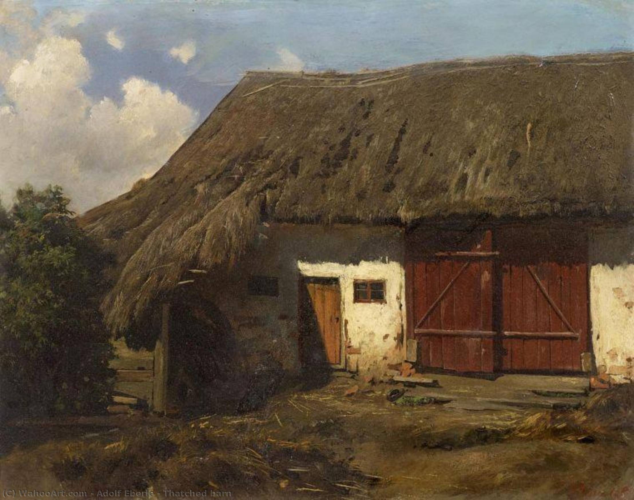 Art Reproductions Thatched barn, 1869 by Adolf Eberle (1843-1914 ...