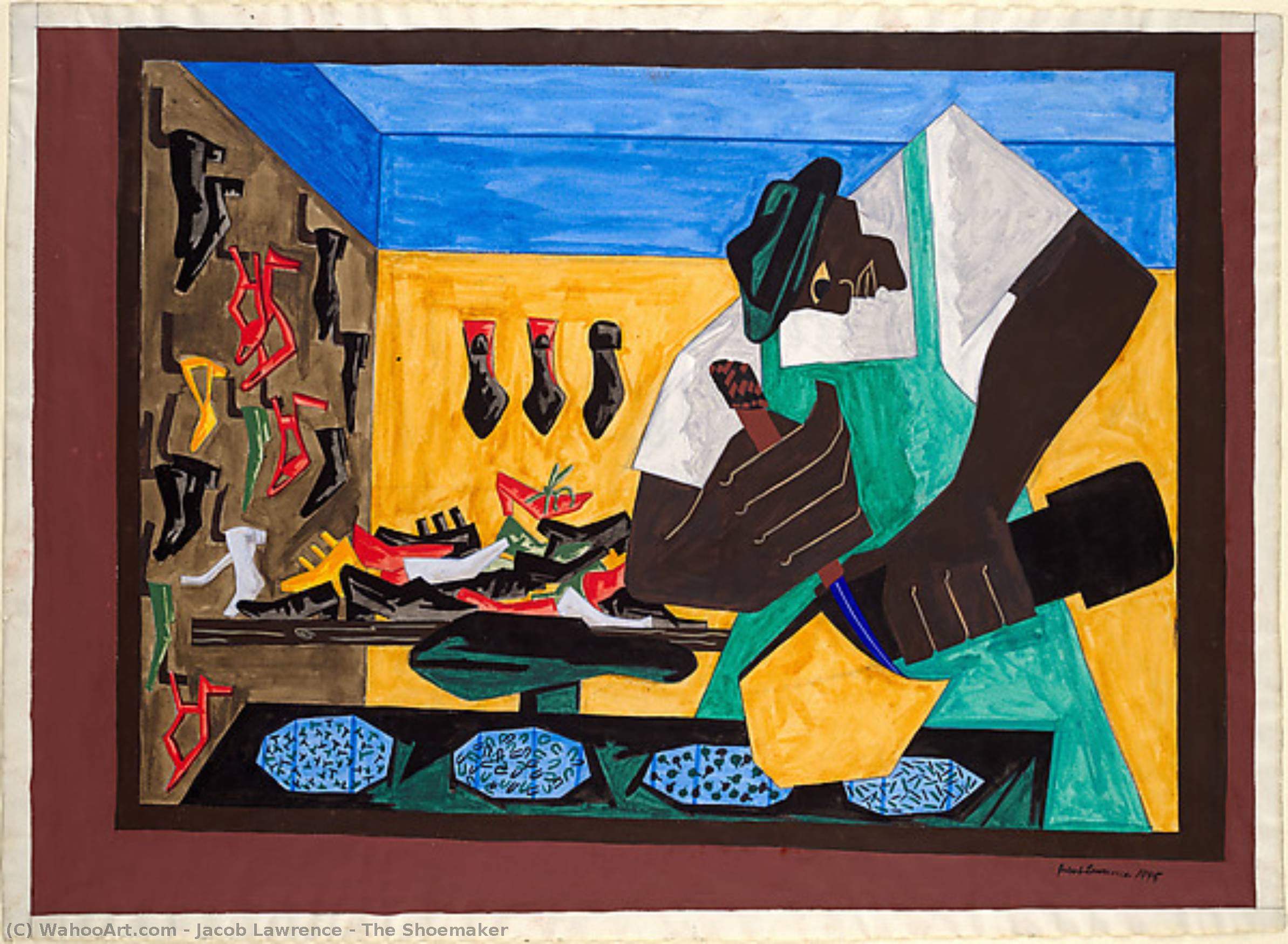 El Shoemaker, 1945 de Jacob Lawrence (1917-2000, United States) Jacob ...