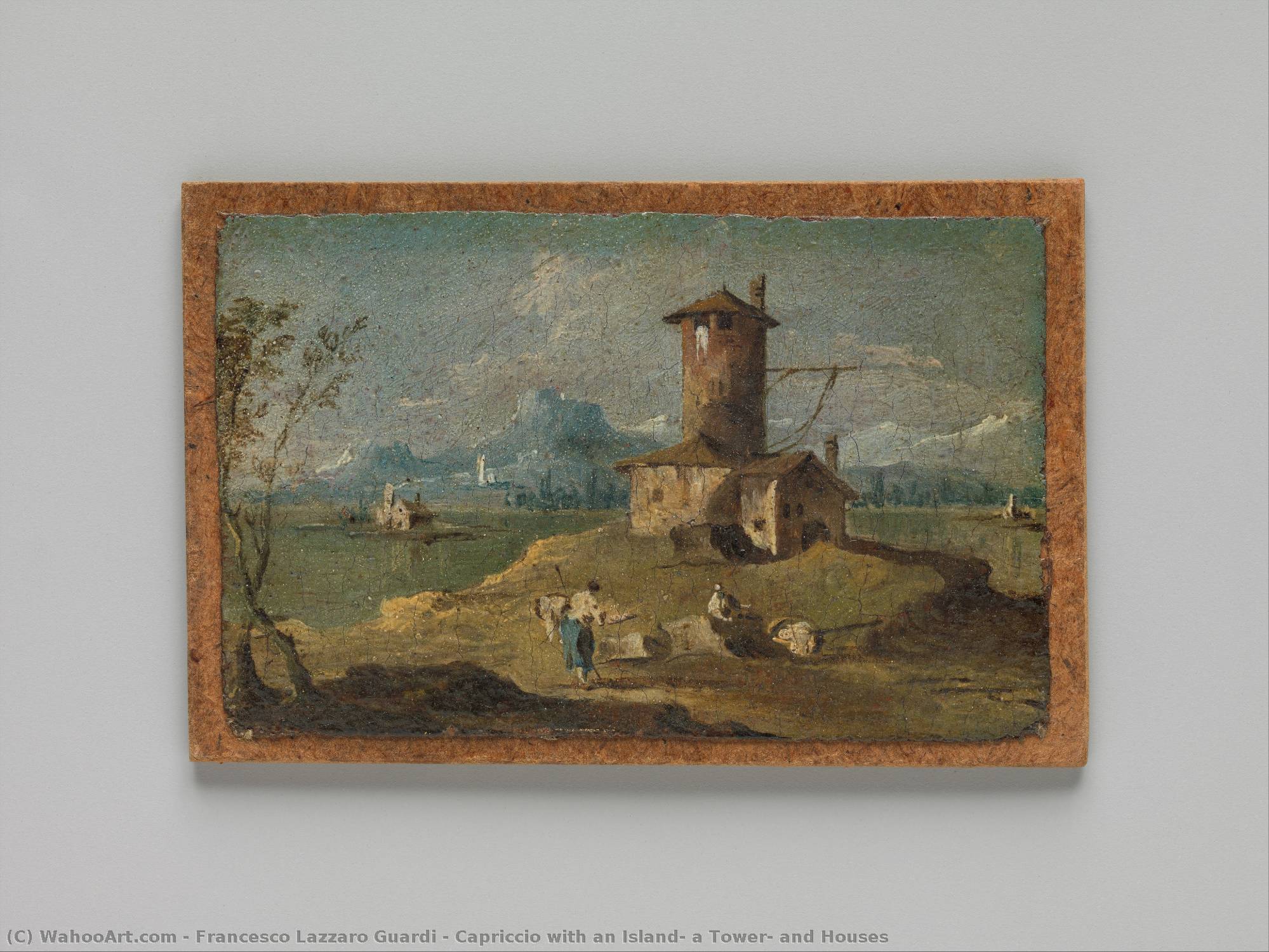 Get Art Reproductions Capriccio with an Island, a Tower, and Houses ...