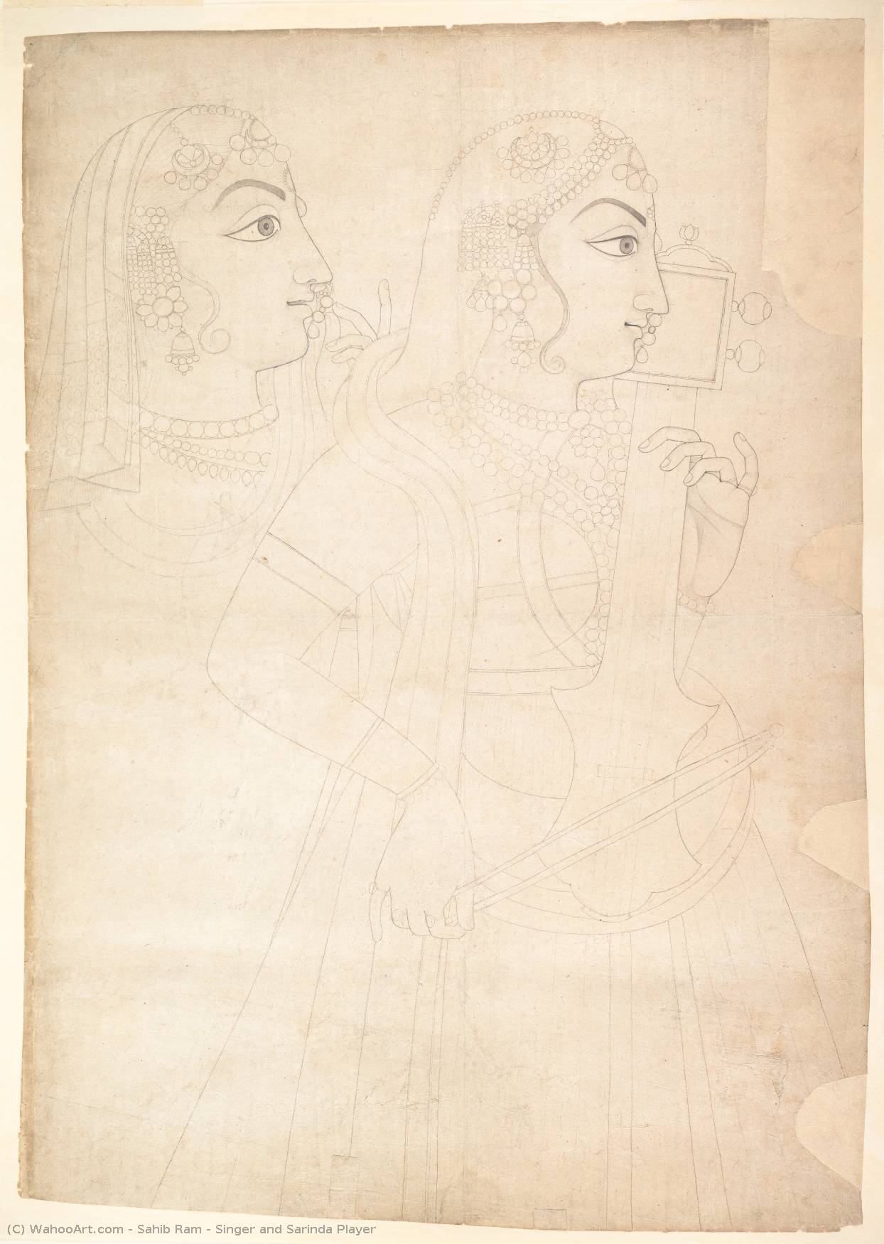 Reproducciones De Arte Singer y Sarinda Player, 1800 de Sahib Ram (1745 ...