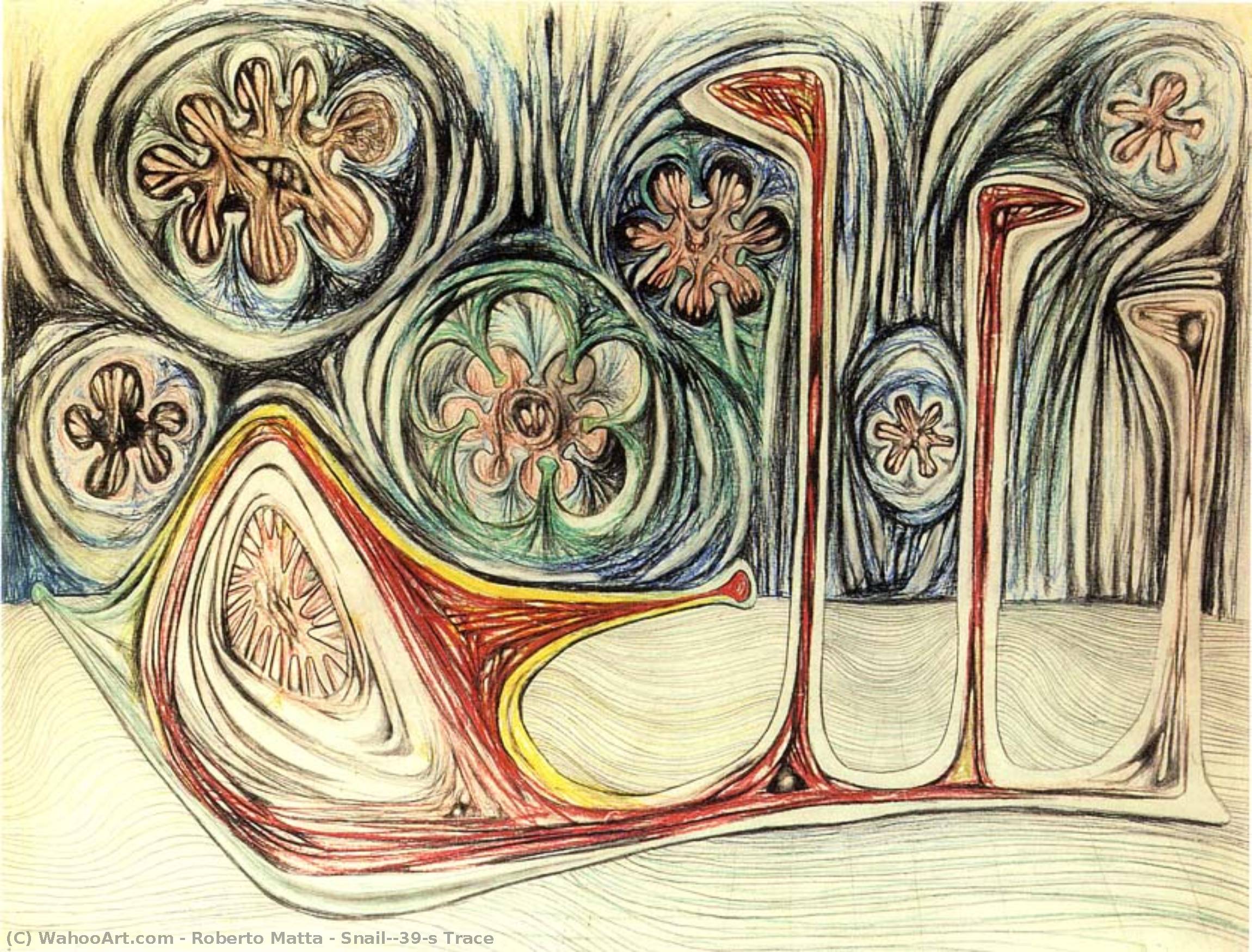 Snail's Trace, 1937 by Roberto Matta (1911-2002, Chile) Roberto Matta ...