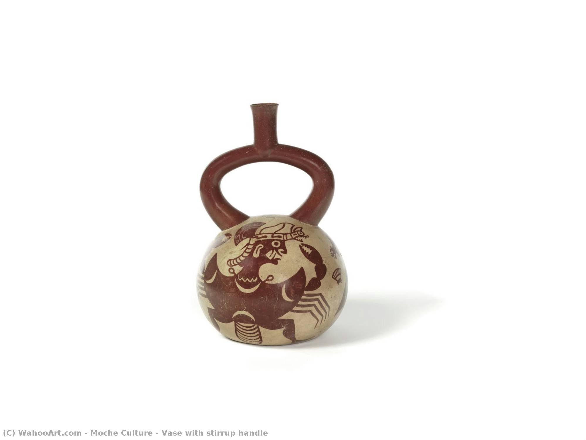 Vase with stirrup handle by Moche Culture Moche Culture | WahooArt.com