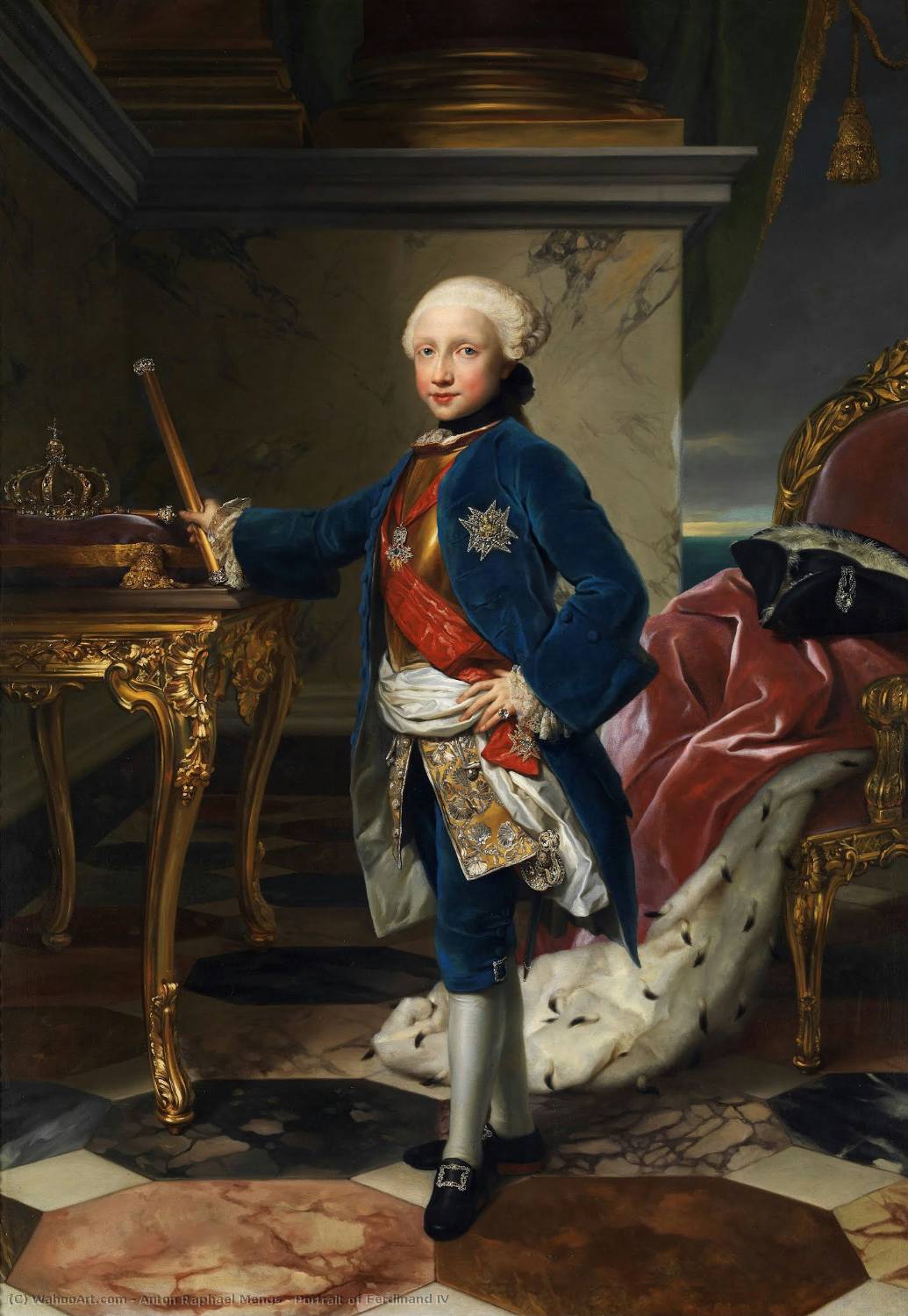Reproduções De Arte Retrato de Fernando IV, 1759 por Anton Raphael ...