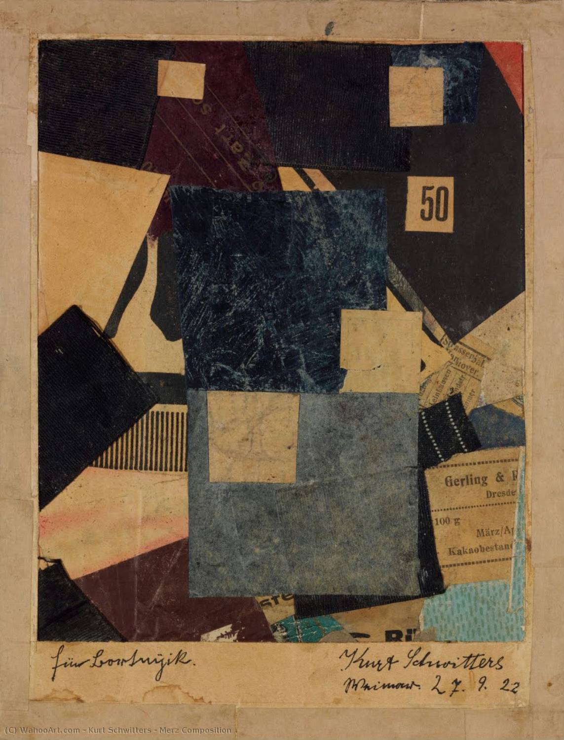 Oil Painting Replica Merz Composition, 1922 by Kurt Schwitters (1887 ...