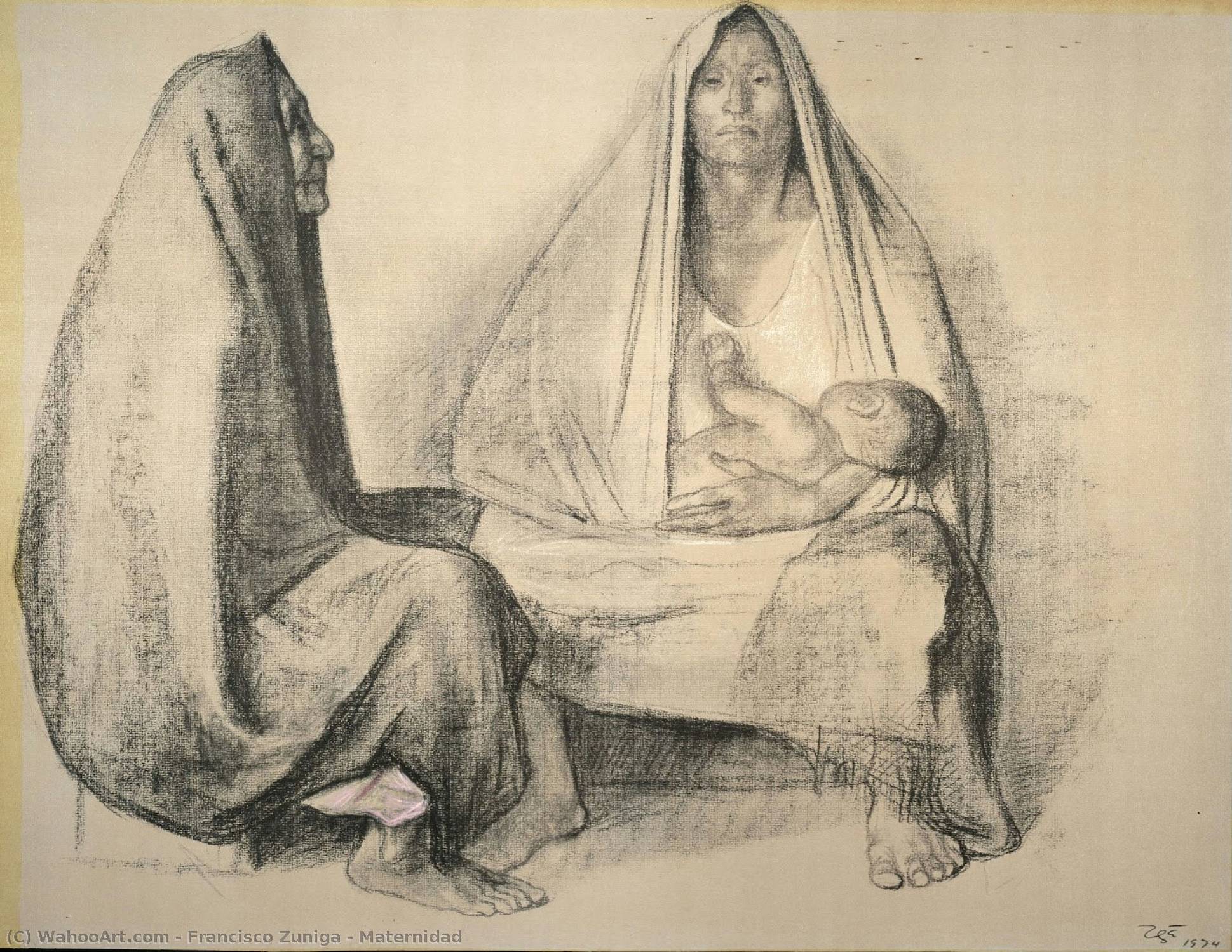 Get Paintings Reproductions Maternidad, 1974 by Francisco Zuniga ...