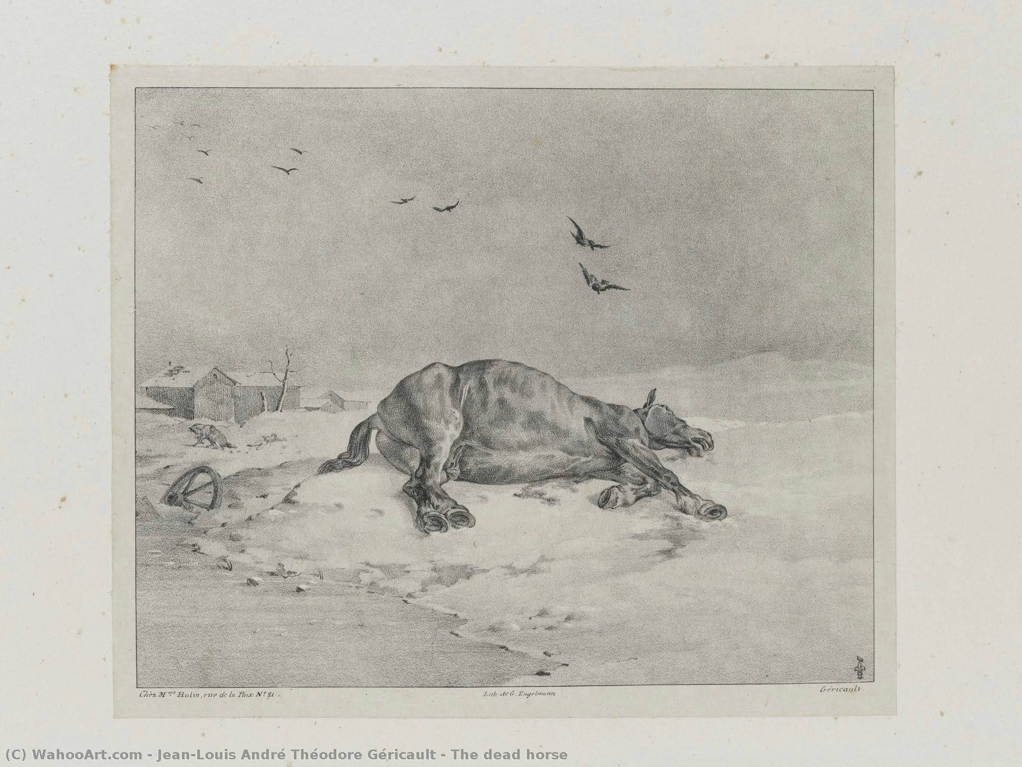 Reproduções De Pinturas O cavalo morto por Jean-Louis André Théodore ...