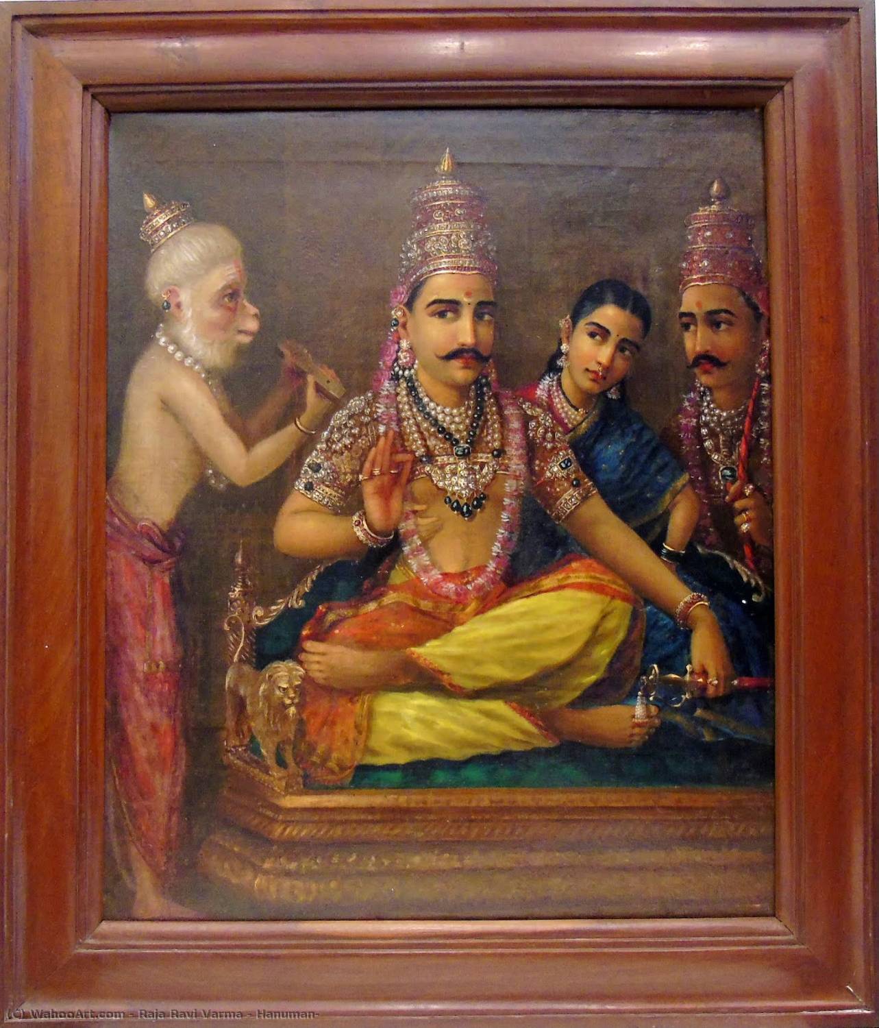Artwork Replica Hanuman\, 1870 by Raja Ravi Varma (1848-1906, India ...