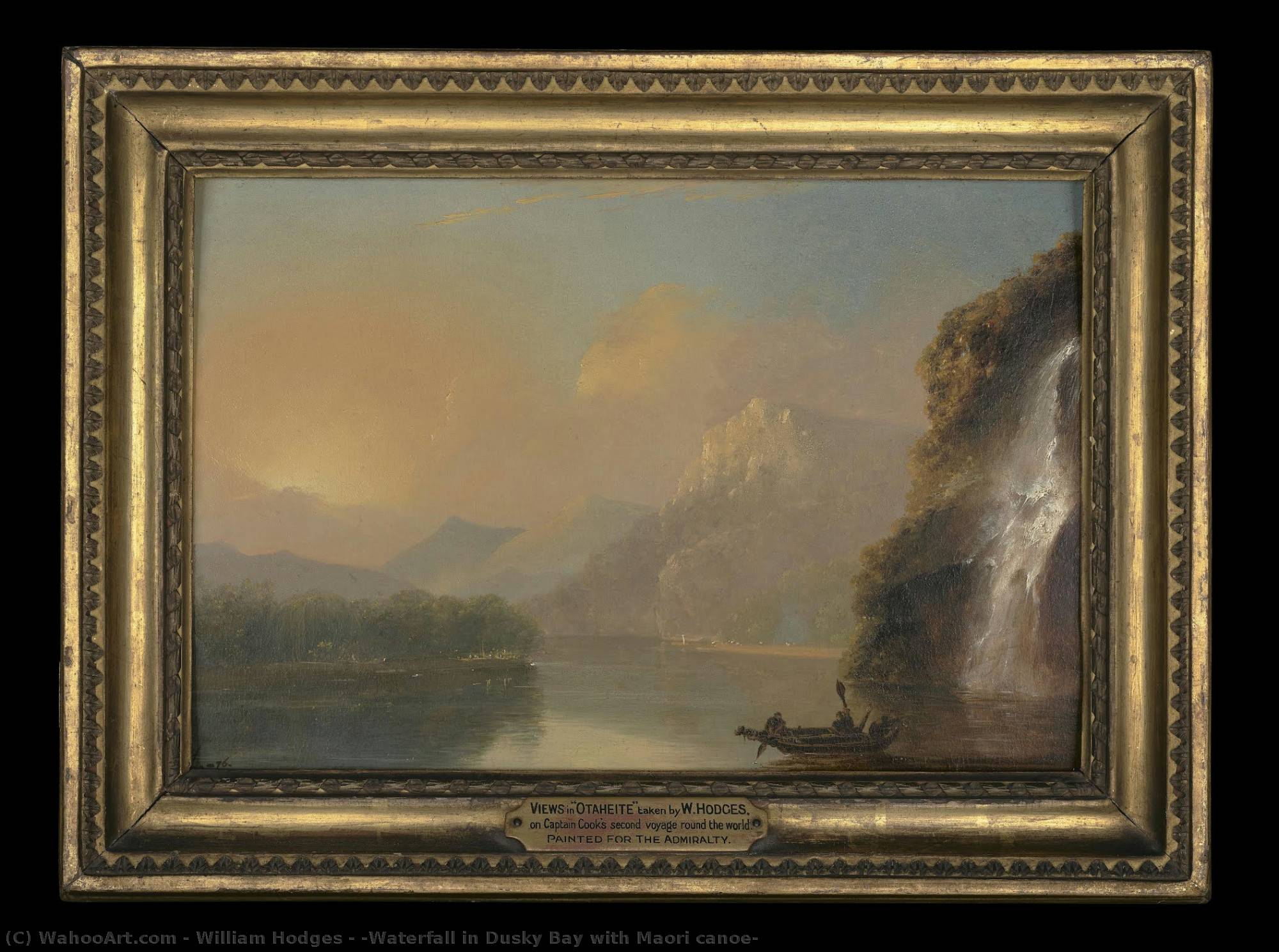 Museu De Reproduções De Arte [Waterfall in Dusky Bay with Maori canoe ...