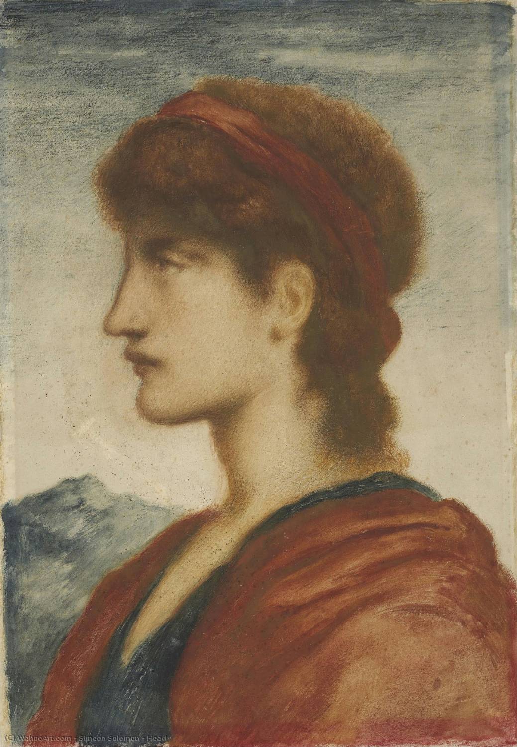 Order Artwork Replica Head, 1895 by Simeon Solomon (1840-1905, United ...