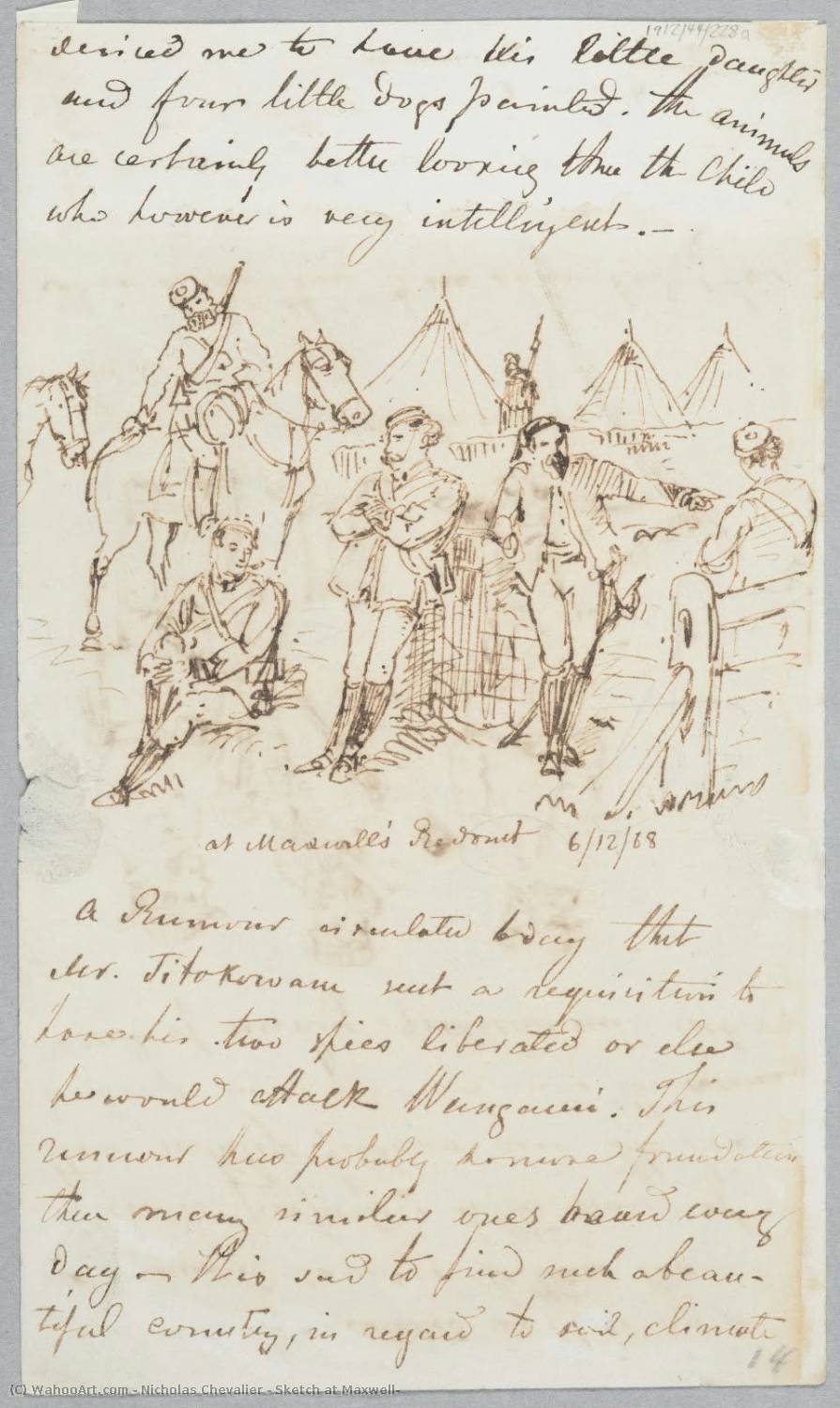 Paintings Reproductions Sketch at Maxwell\, 1868 by Nicholas Chevalier ...