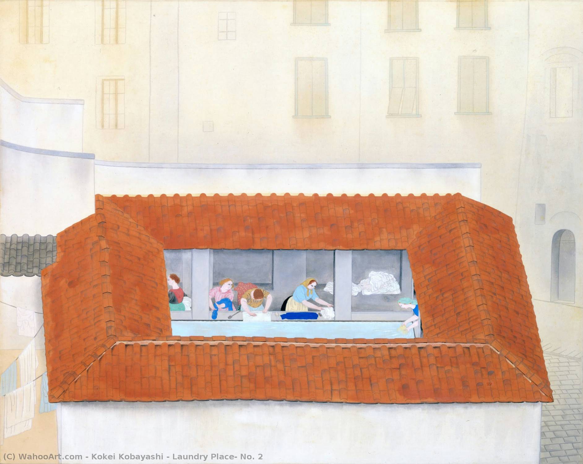 Get Paintings Reproductions Laundry Place, No. 2, 1926 by Kokei ...