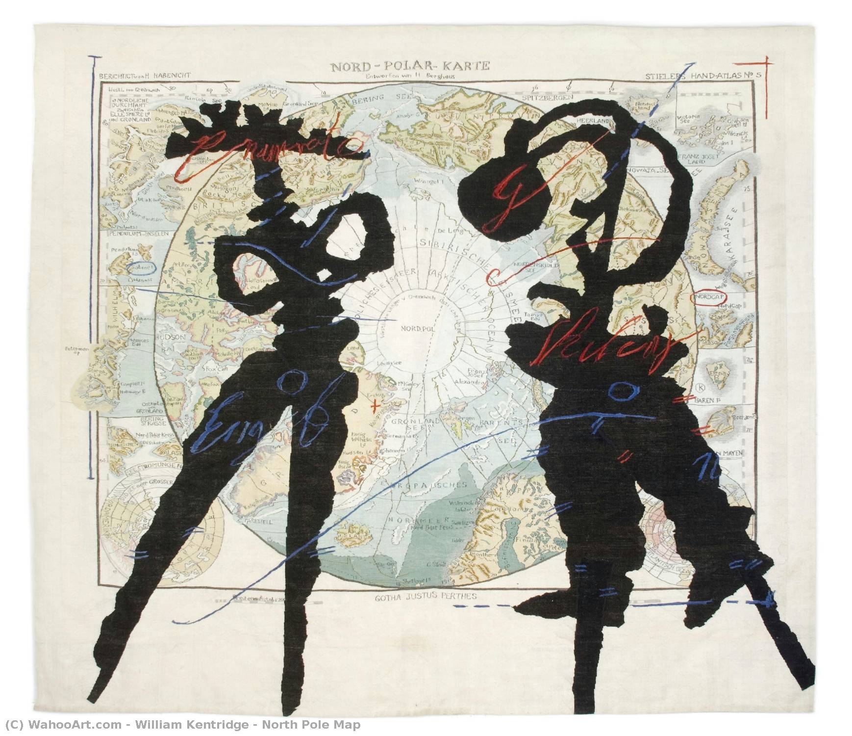 Mapa de Polo Norte de William Kentridge William Kentridge | WahooArt.com