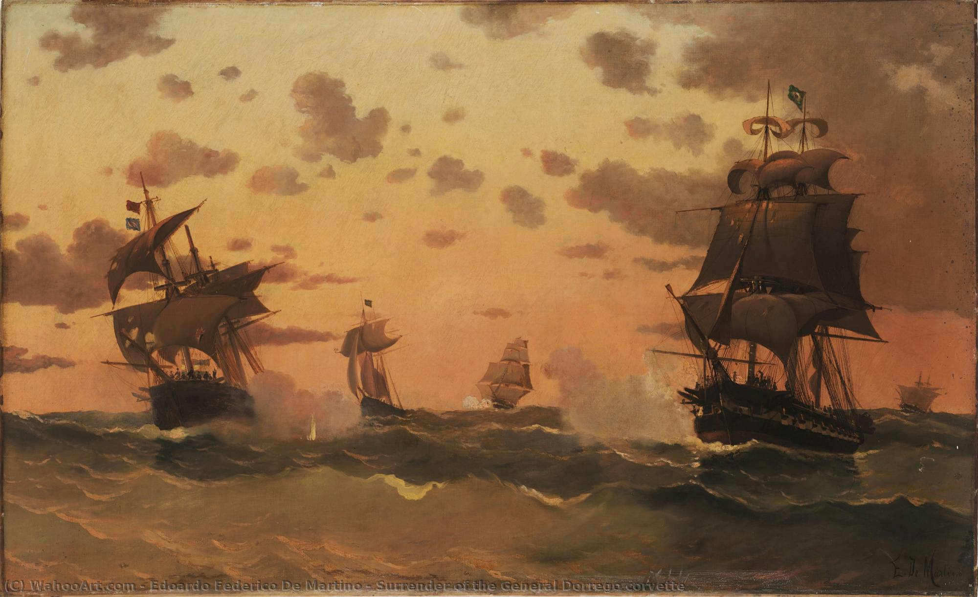 Comprar Reproducciones De Arte Del Museo Entrega de la corbeta general Dorrego, 1880 de Edoardo ...