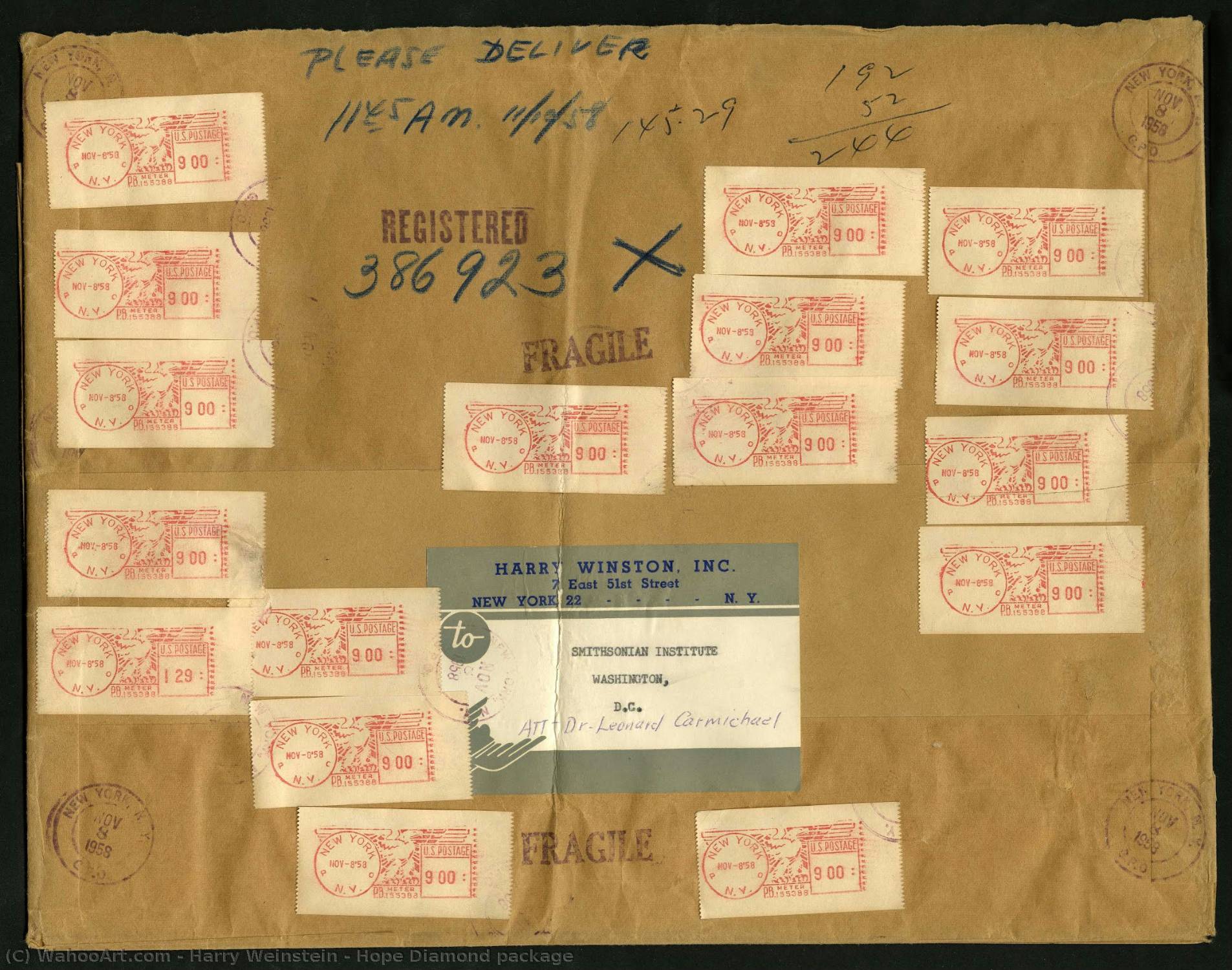 Obter Gravura De Qualidade De Museu Pacote Hope Diamond, 1958 por Harry ...