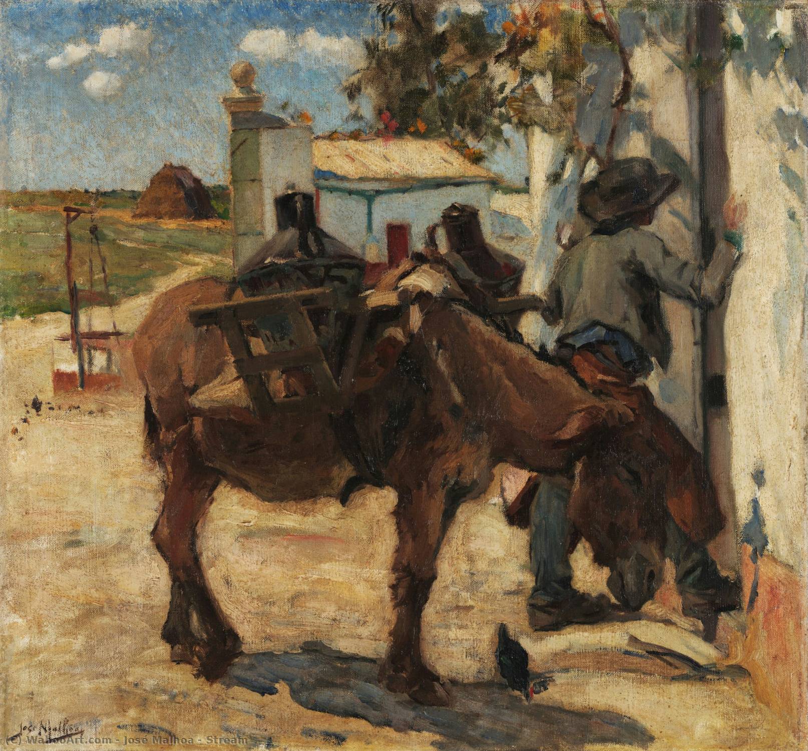 Paintings Reproductions Stream by José Malhoa (1855-1933, Portugal ...