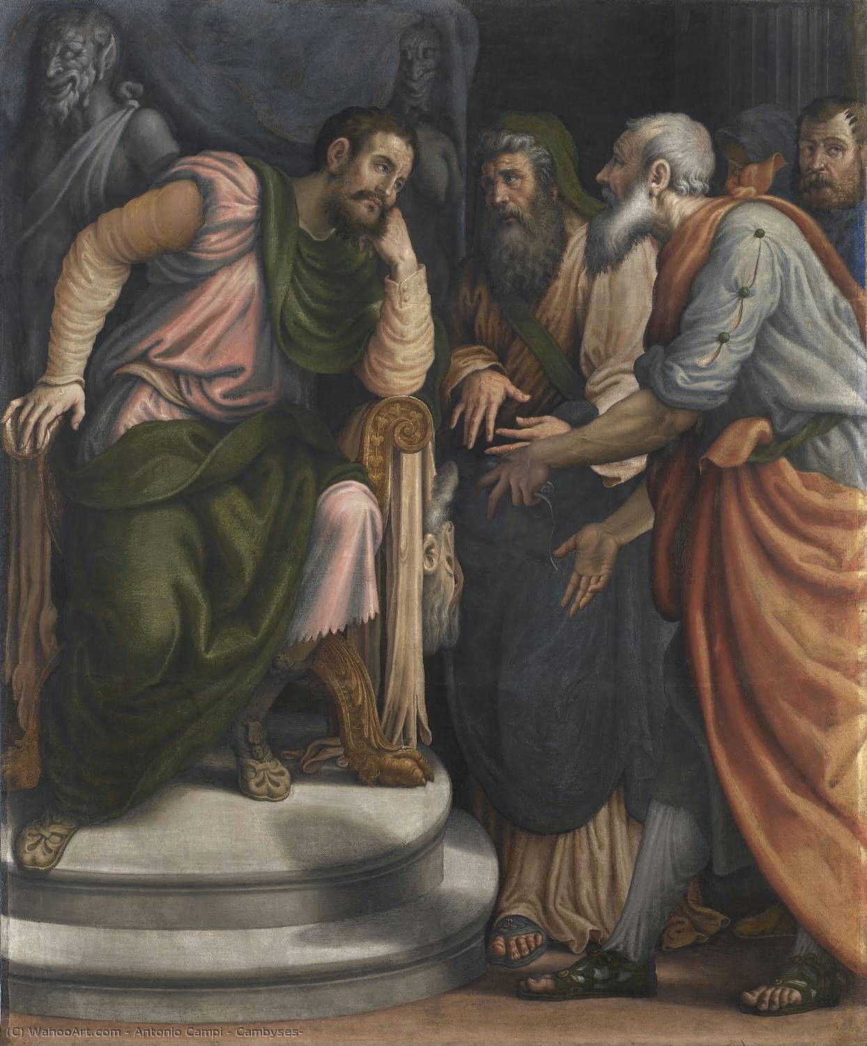 Paintings Reproductions Cambyses\ by Antonio Campi (1524-1587, Italy ...