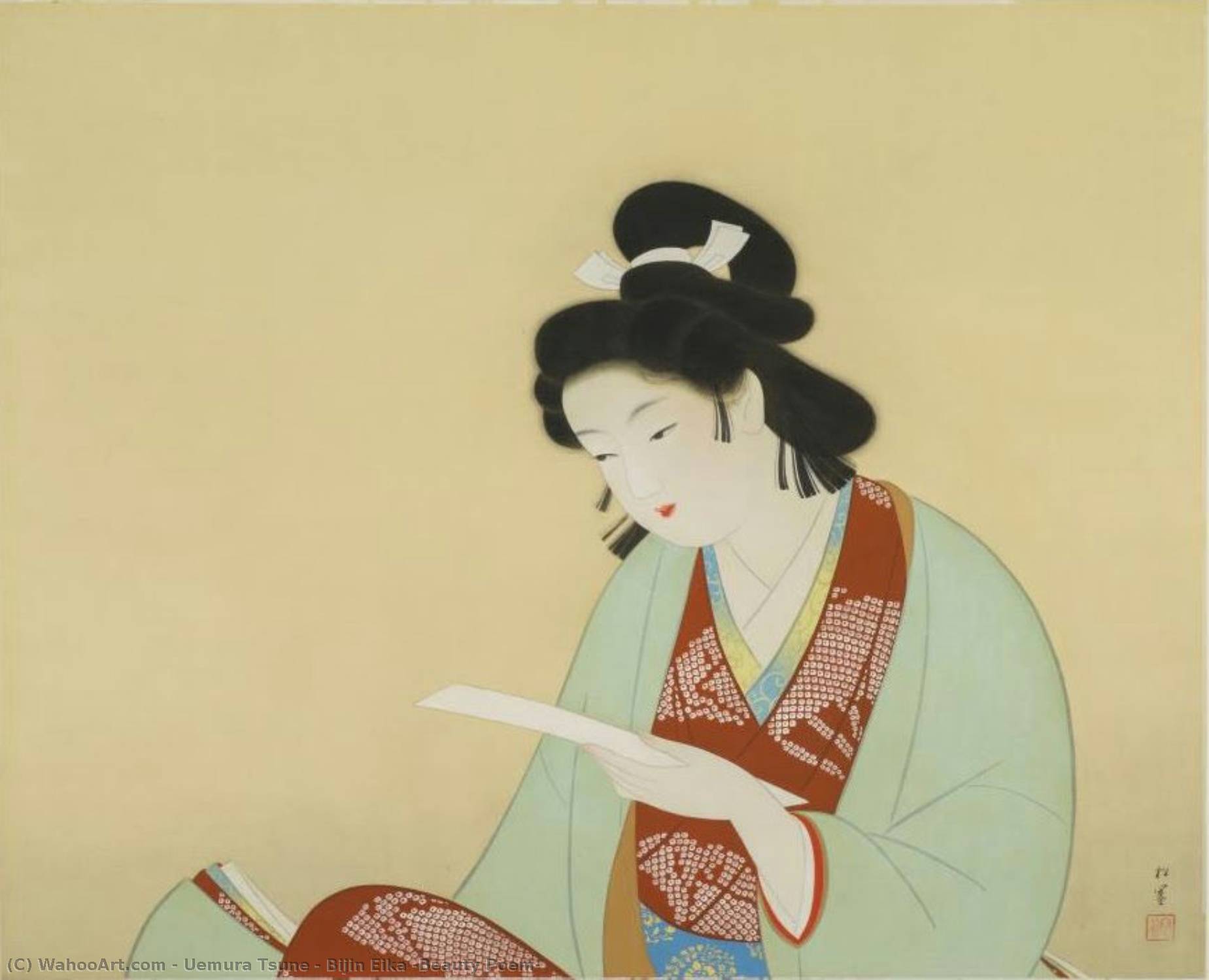 Artwork Replica Bijin Eika [Beauty Poem] by Uemura Tsune (1875-1949 ...