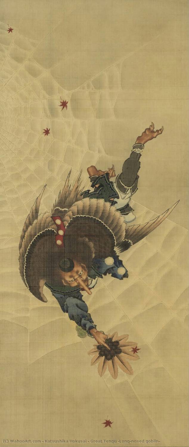 Paintings Reproductions Great Tengu (Long-nosed goblin), 1839 by ...