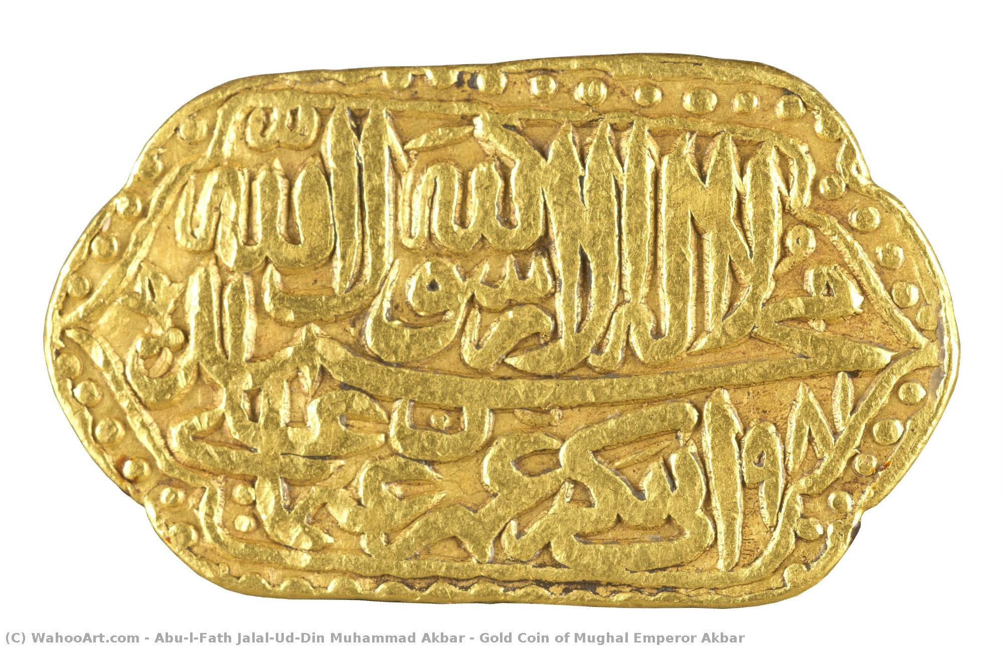 Purchase Oil Painting Replica Gold Coin of Mughal Emperor Akbar, 1605 by Abu'l-Fath Jalal-Ud-Din ...