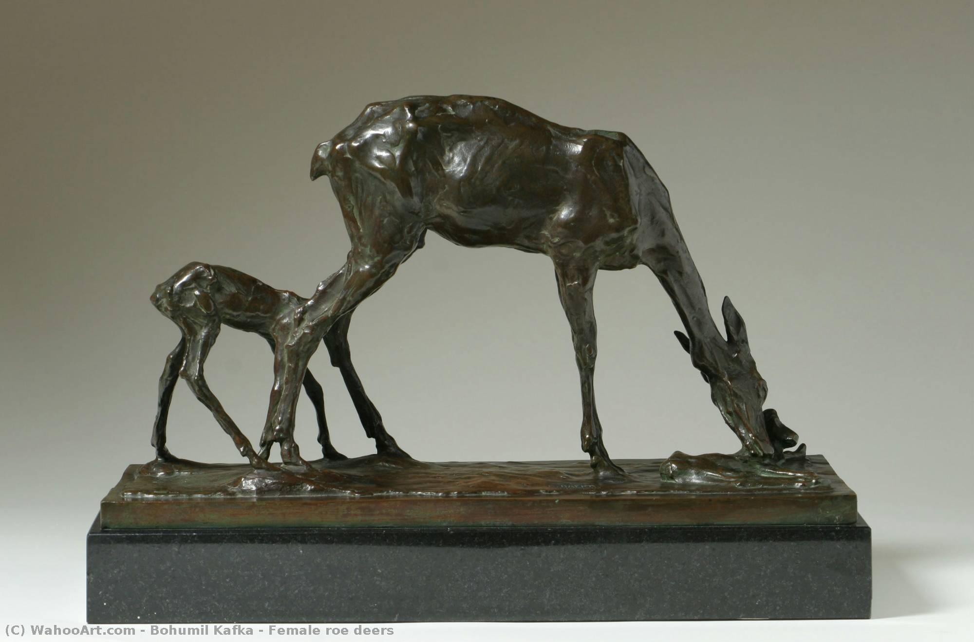 Gravura De Qualidade De Museu Mulheres roe deers por Bohumil Kafka ...