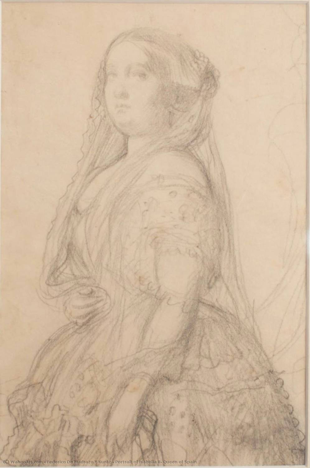 Obtener Grabados De Calidad Del Museo Retrato de Isabella II, Reina de España, 1855 de Federico ...