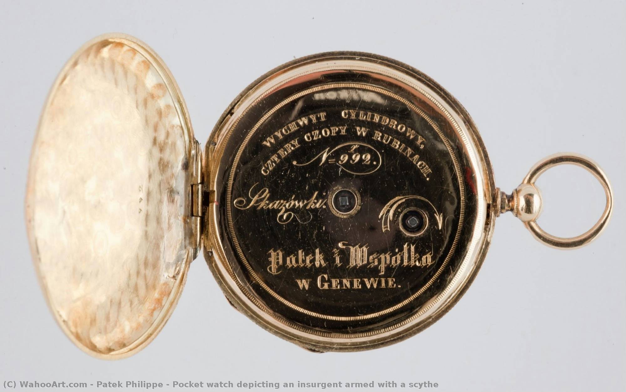 Oil Painting Replica Pocket watch depicting an insurgent armed with a ...