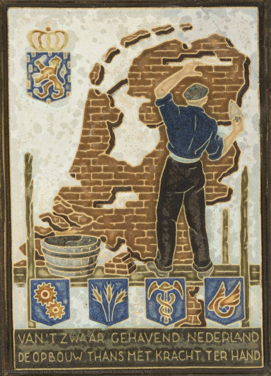 Holandês Segunda Guerra Mundial Reconstrução Telha, 1945 por Henk ...