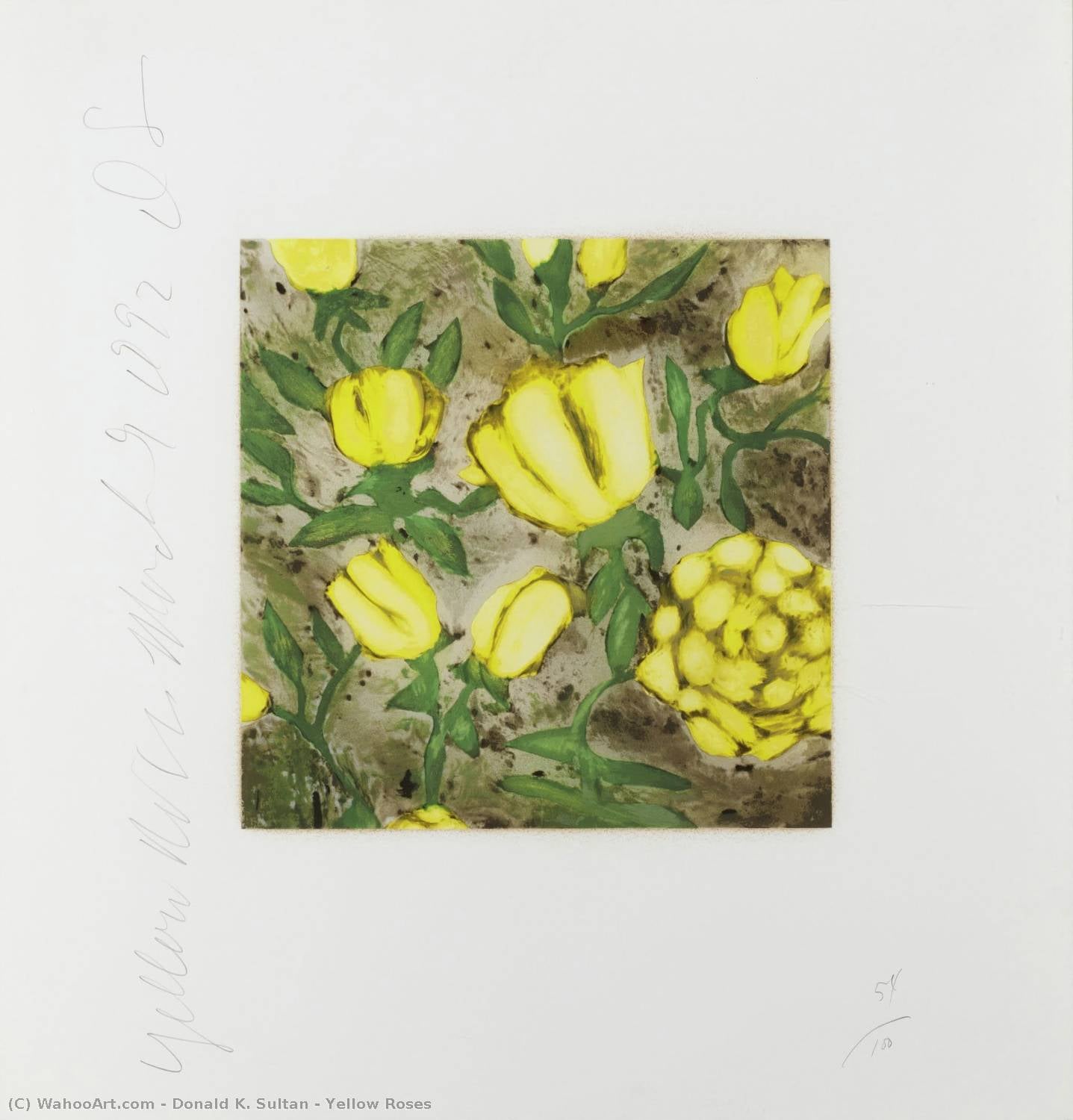 Rosas amarillas, 1992 de Donald K. Sultan Donald K. Sultan | WahooArt.com