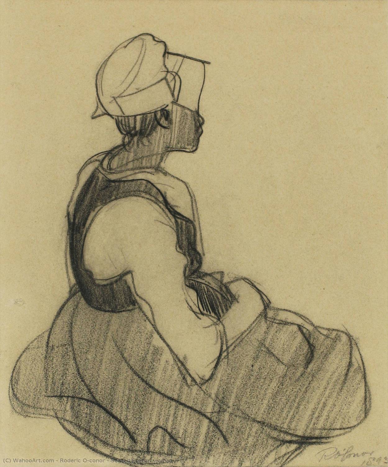 Grabados De Calidad Del Museo Mujer bretón sentada, 1893 de Roderic O'conor (1860-1940, Ireland ...