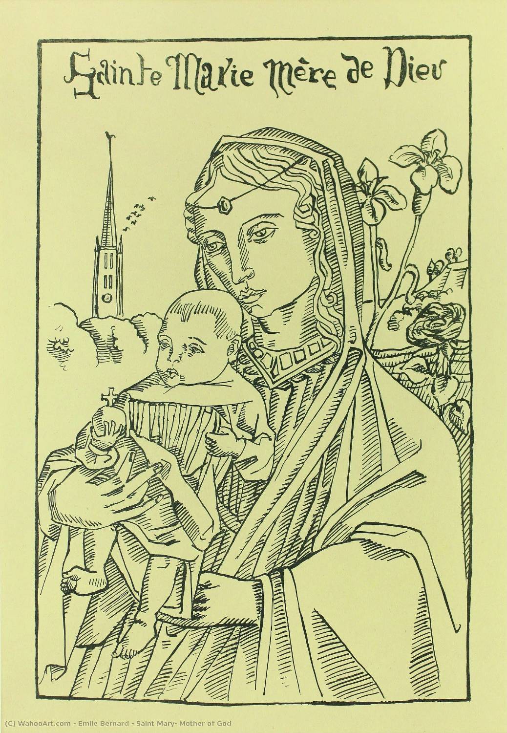 取得 油絵 聖マリア、神の母, 1895 バイ Emile Bernard (1868-1941, France) | WahooArt.com