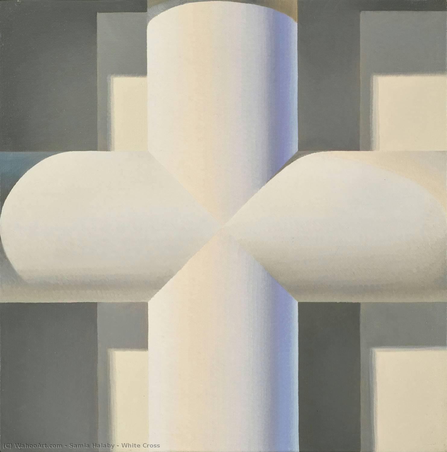 White Cross, 1968 de Samia Halaby Samia Halaby | WahooArt.com