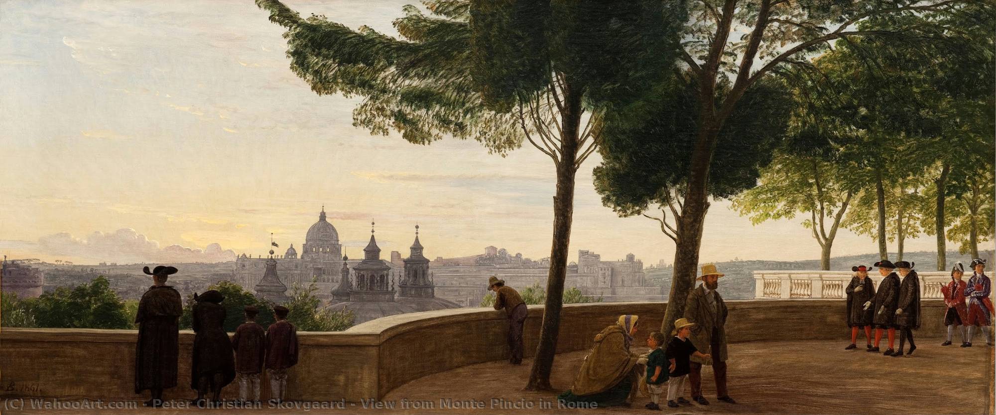 Vista desde Monte Pincio en Roma, 1861 de Peter Christian Skovgaard ...