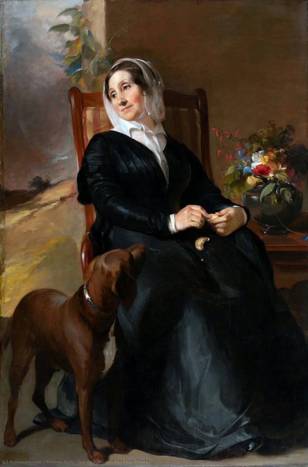 Oil Painting Replica Sarah Sully and Her Dog, Ponto, 1848 by Thomas ...