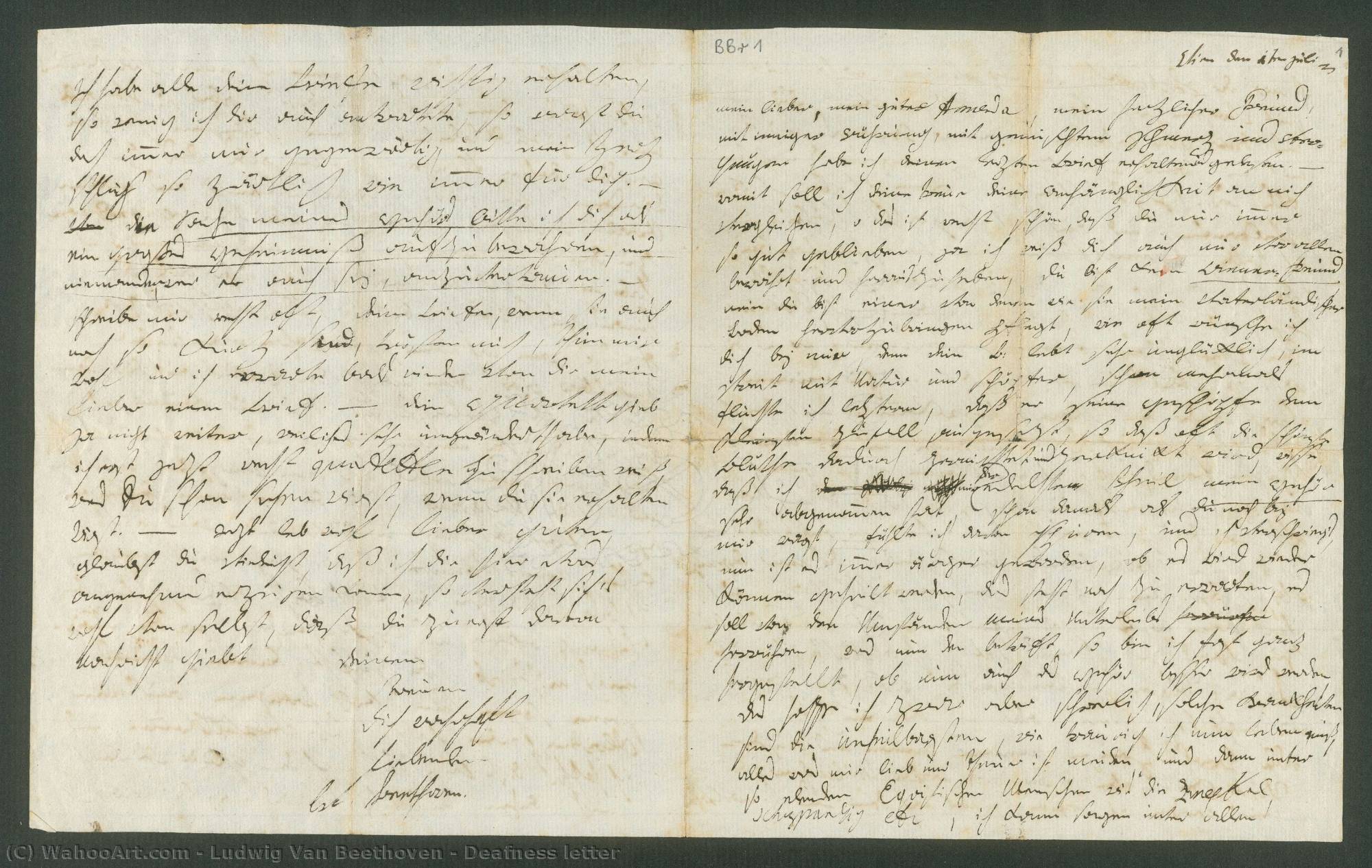 Reproduções De Pinturas Carta de surdez, 1801 por Ludwig Van Beethoven ...