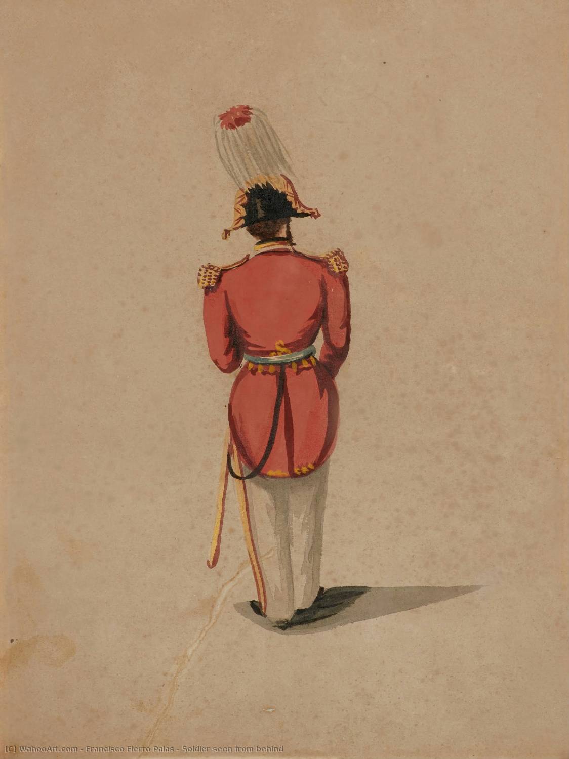 Paintings Reproductions Soldier seen from behind by Francisco Fierro ...