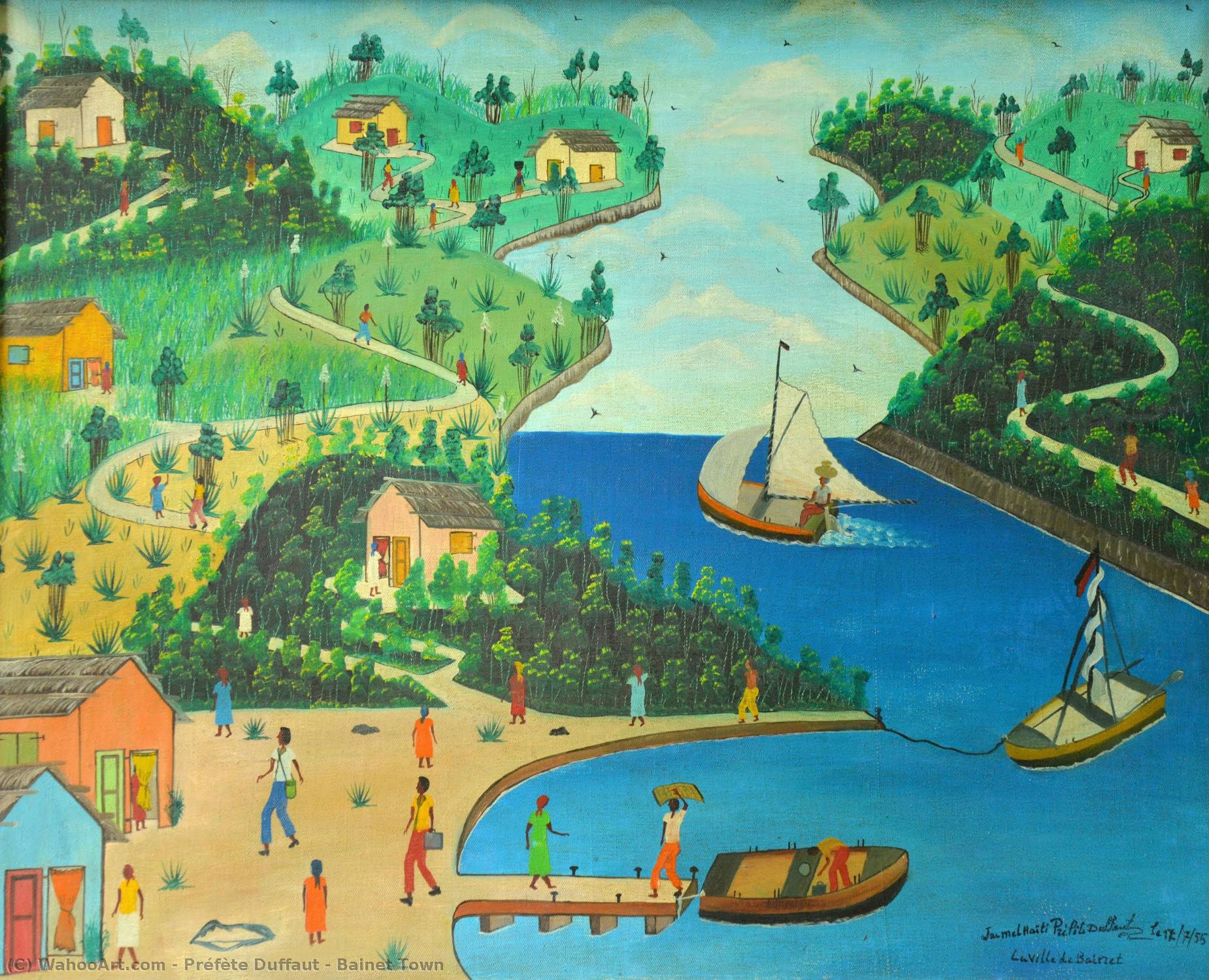 Bainet Town, 1955 by Préfète Duffaut (1923-2012, Haiti) Préfète Duffaut ...