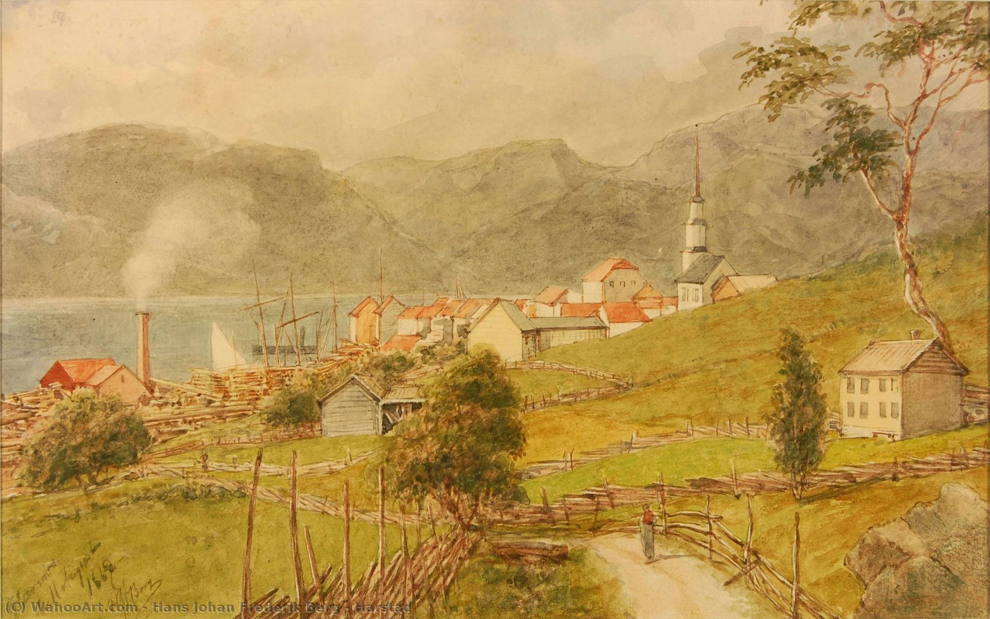 Reproducciones De Pinturas Harstad, 1862 de Hans Johan Frederik Berg ...