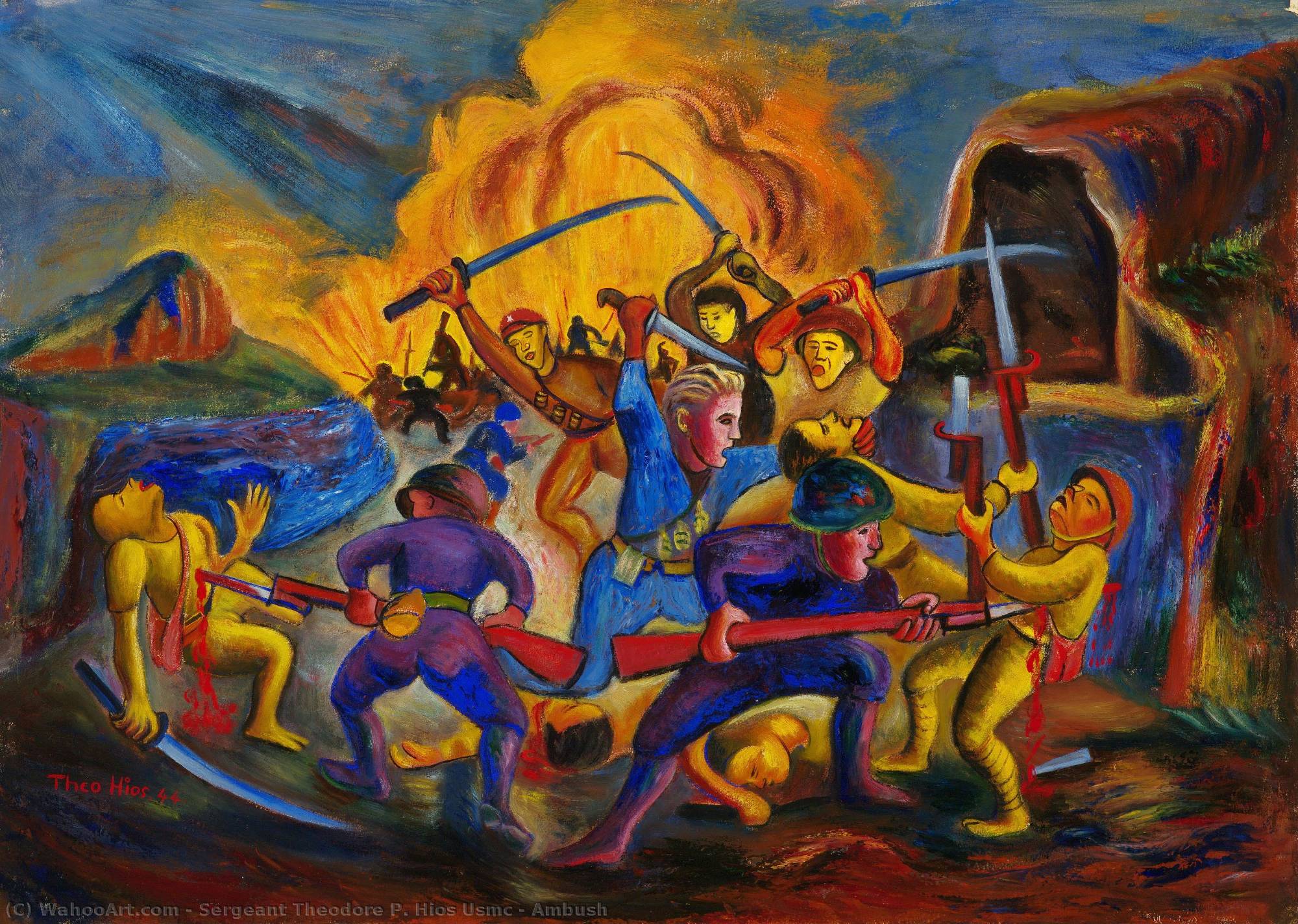 Art Reproductions Ambush, 1944 by Sergeant Theodore P. Hios Usmc ...