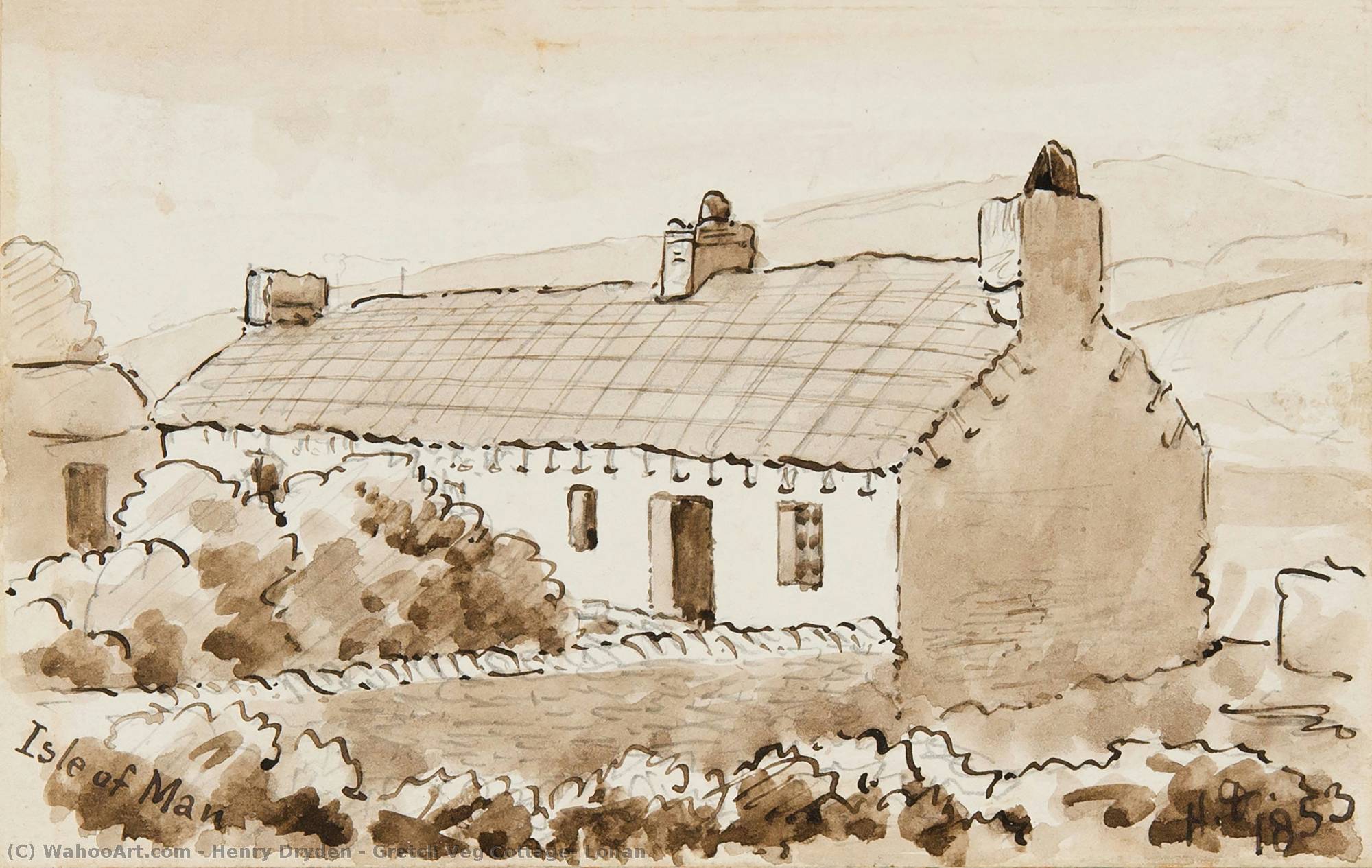 Gretch Veg Cottage, Lonan, 1800 de Henry Dryden Henry Dryden | WahooArt.com