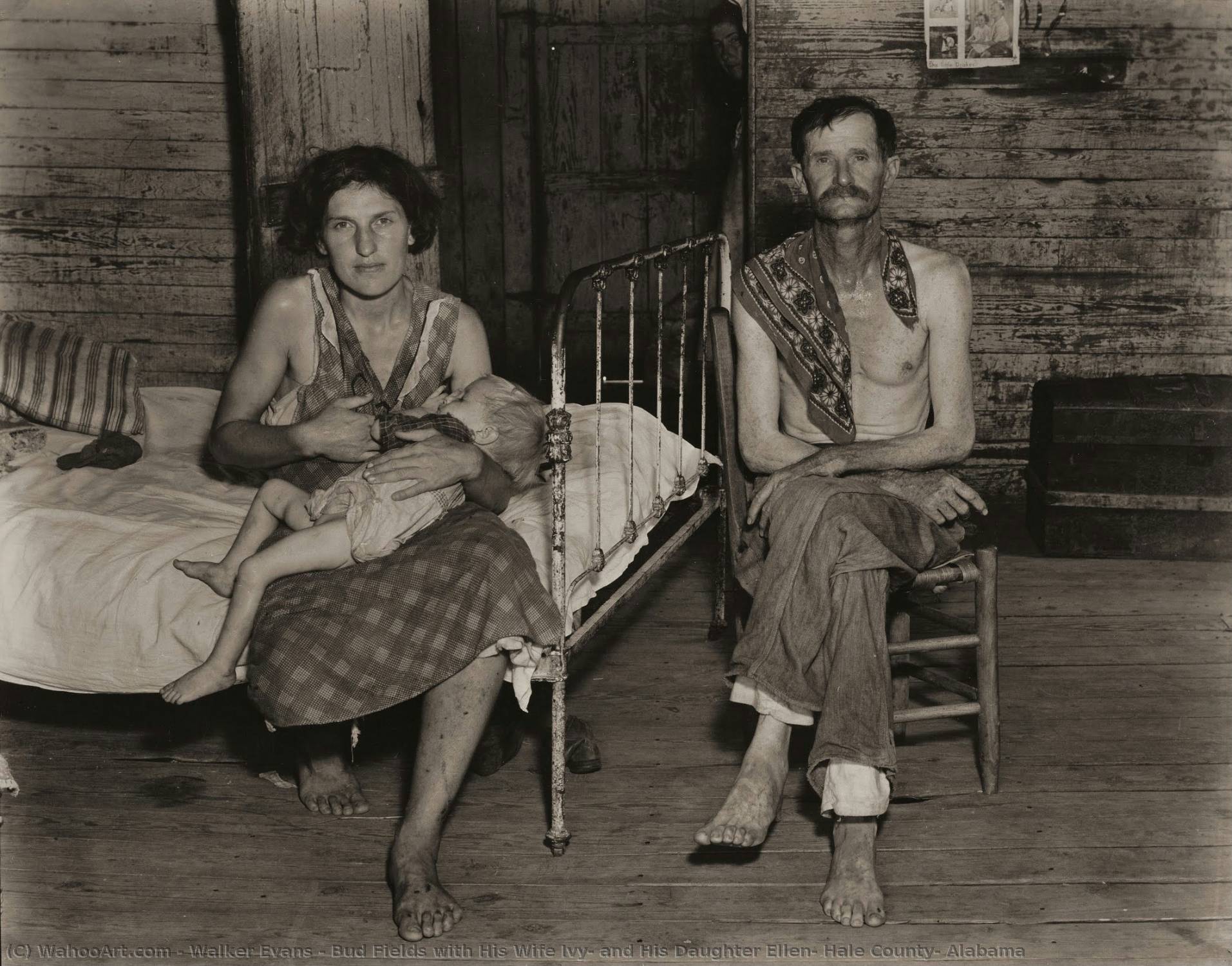 Pedir Reproducciones De Arte Bud Fields con su esposa Ivy, y su hija Ellen, condado de Hale ...