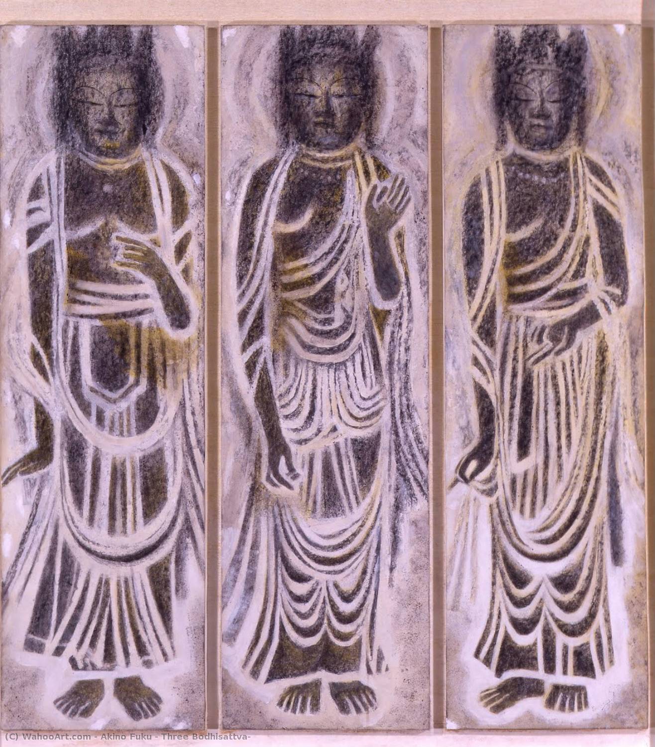 Tres Bodhisatvas de Akino Fuku (1908-2001, Japan) Akino Fuku | WahooArt.com
